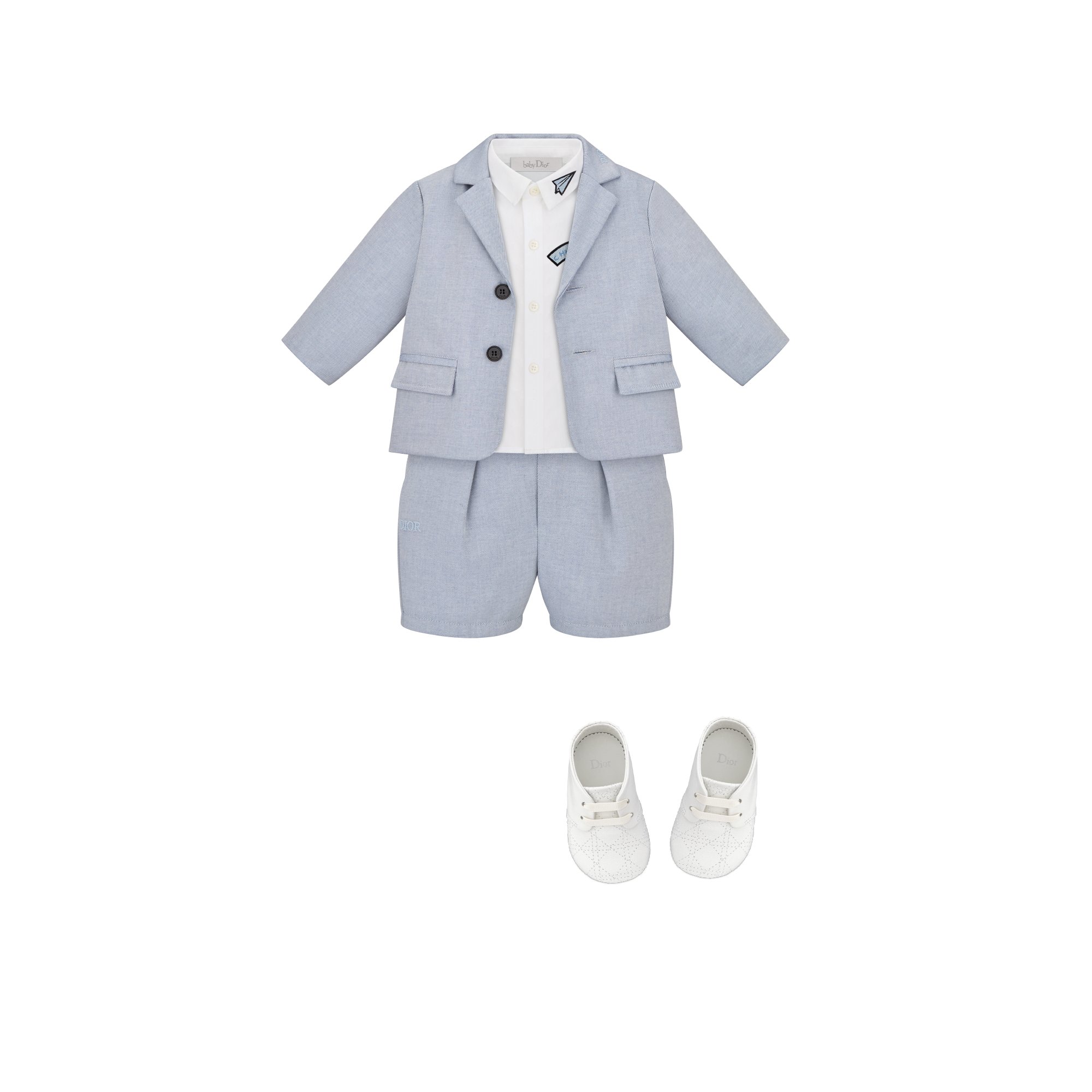 Baby Suit Jacket Blue Cotton Canvas | DIOR