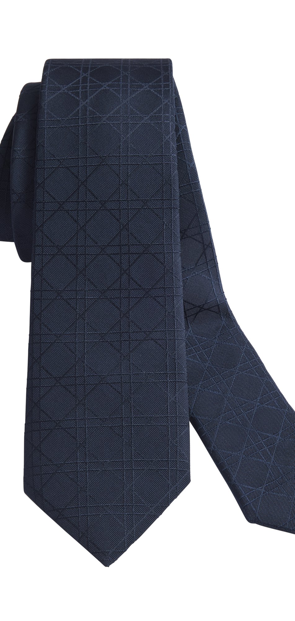 Stropdas met Cannage-motief Marineblauwe zijde | DIOR