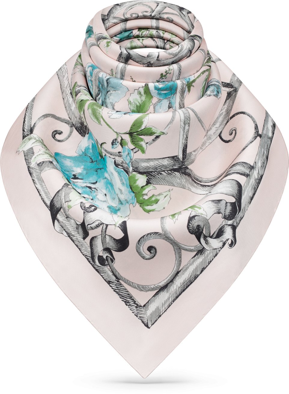 Dior Granville 90 Square Scarf Pale Pink Multicolor Silk Twill | DIOR