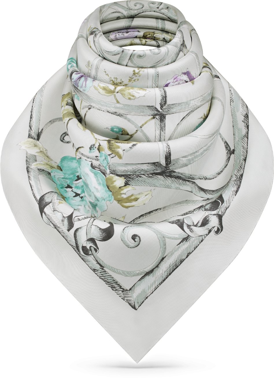 Dior Granville 90 Square Scarf Gray Multicolor Silk Twill | DIOR