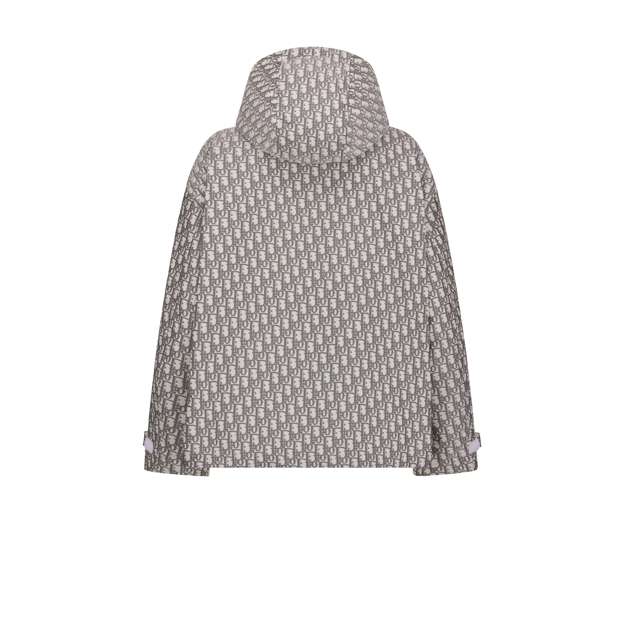 Hooded Jacket Gray Jacquard Technical Taffeta with Dior Oblique Motif ...