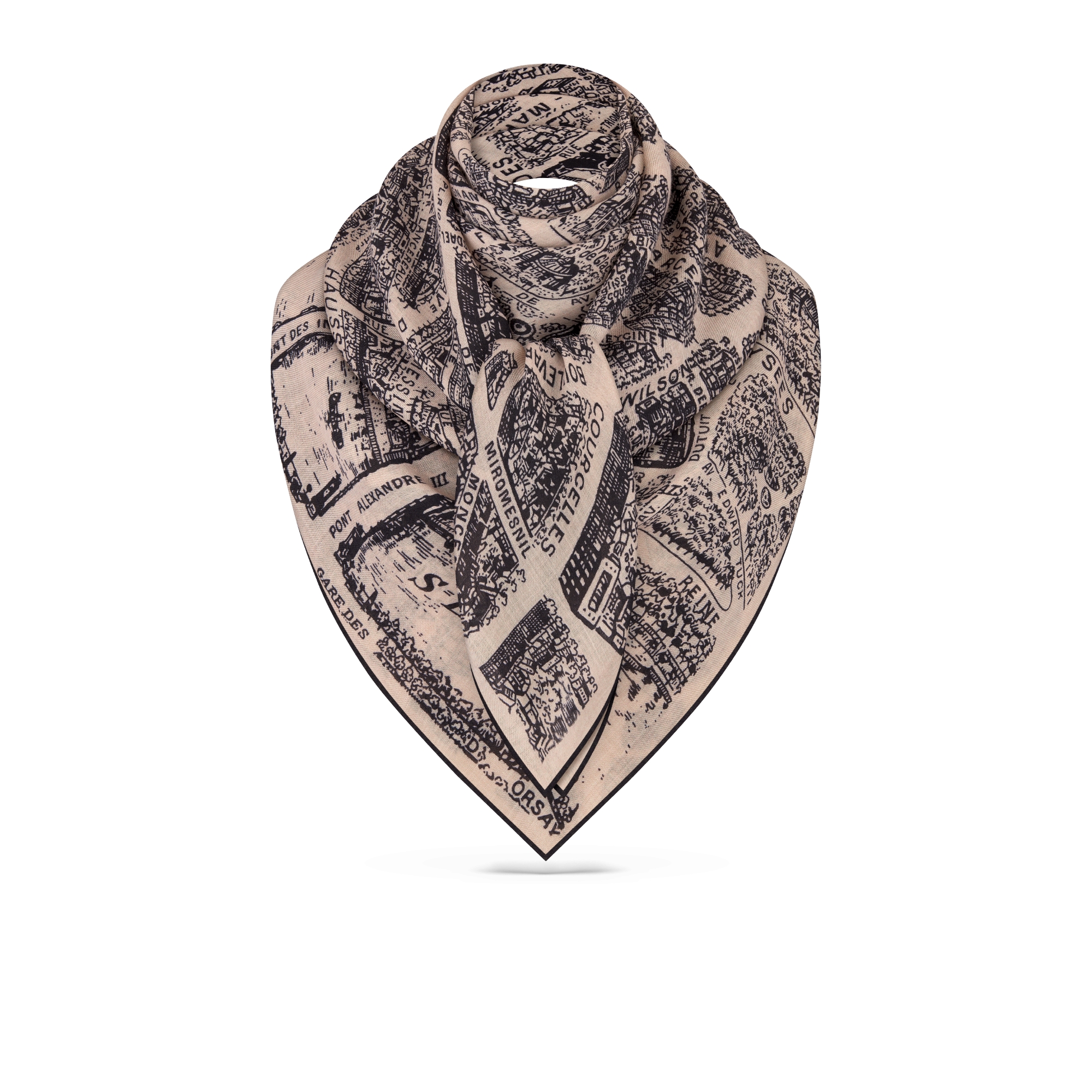 Chal Plan de Paris Cachemira en beige y negro | DIOR