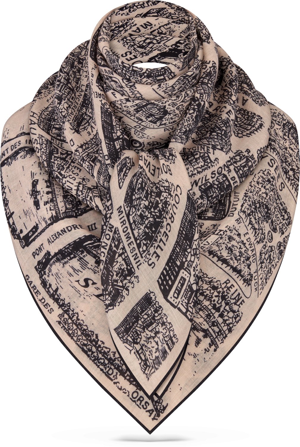 Chal Plan de Paris Cachemira en beige y negro | DIOR