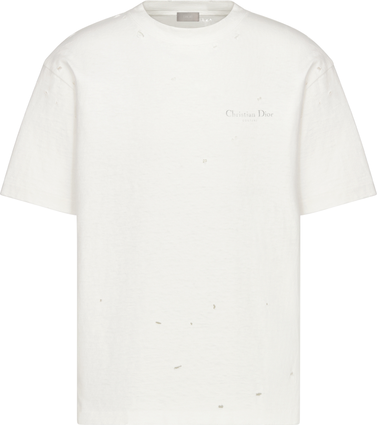 Christian Dior Couture T-Shirt, Relaxed Fit White Distressed-Effect ...