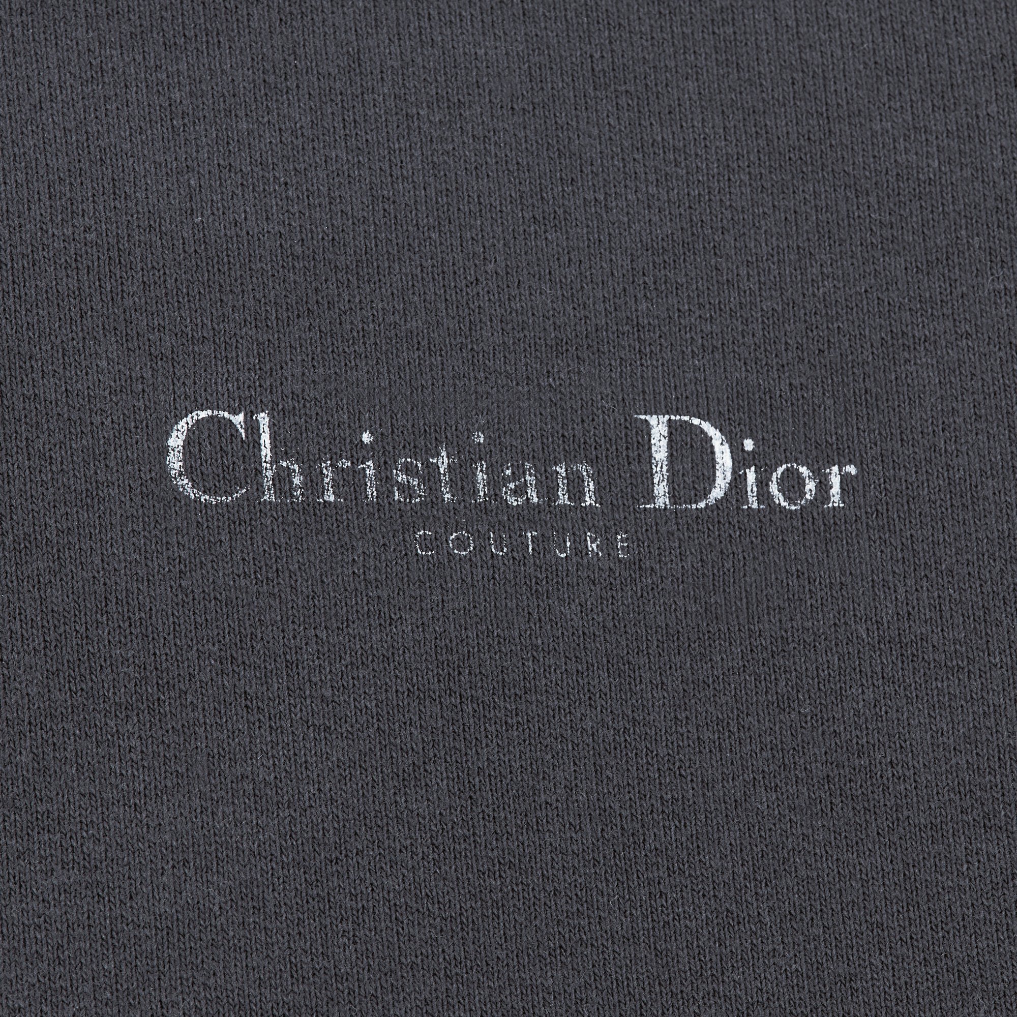 Sweatshirt double à capuche Christian Dior Couture Molleton de coton noir effet usé | DIOR