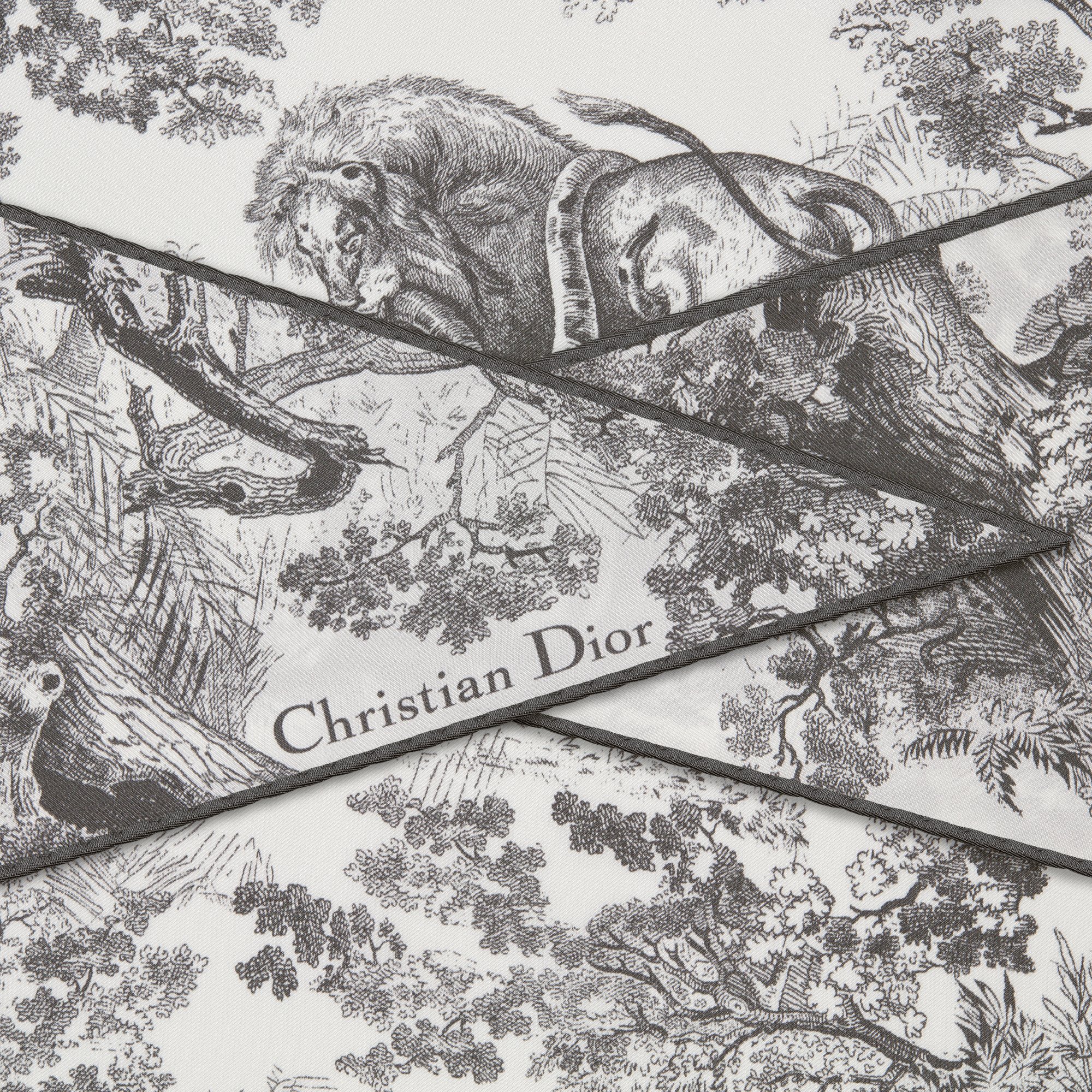 Toile de Jouy Sauvage Dior Diamond Gray Silk Twill | DIOR