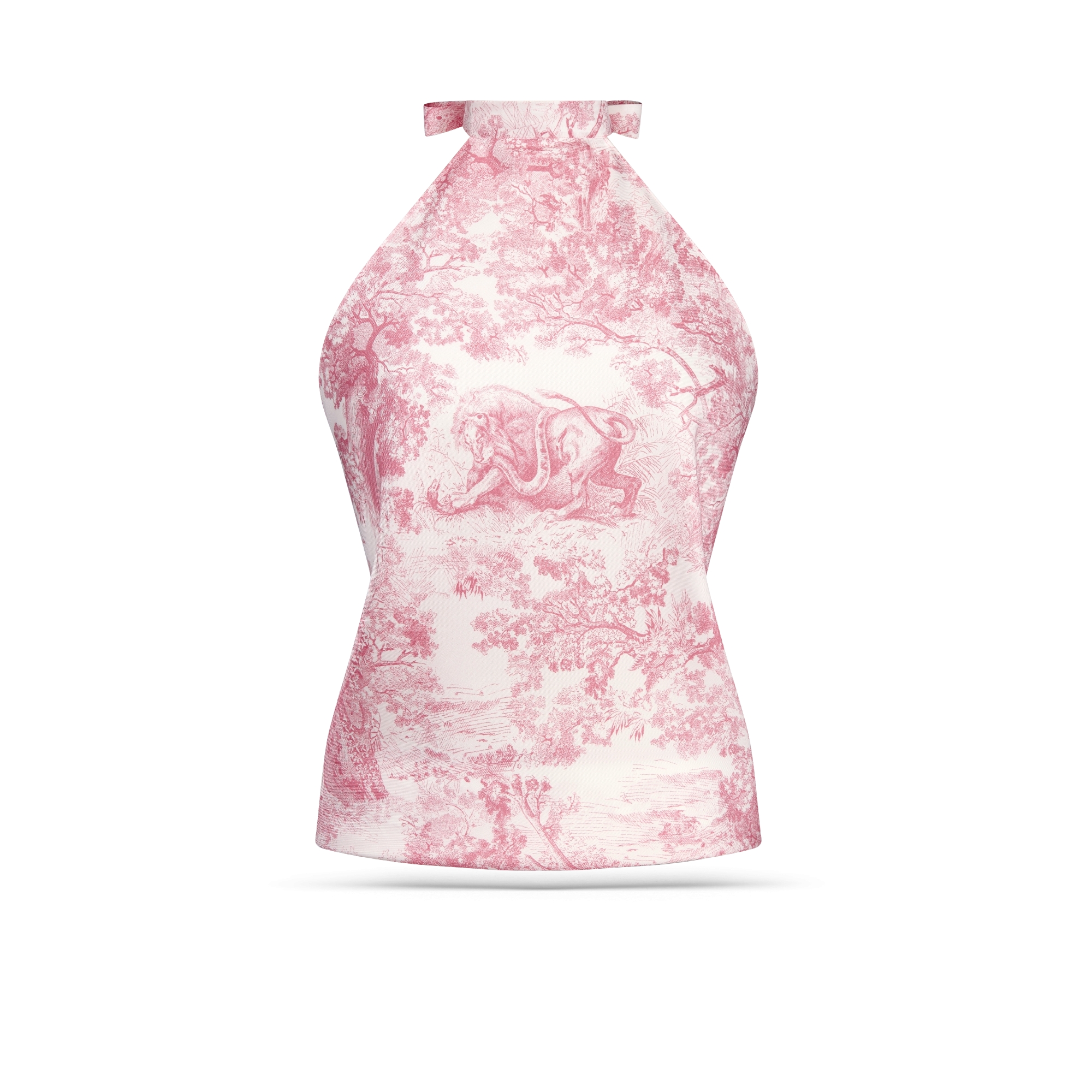 Dior Silk Top Toile de Jouy Sauvage Dioriviera Twill de soie blanche et ...