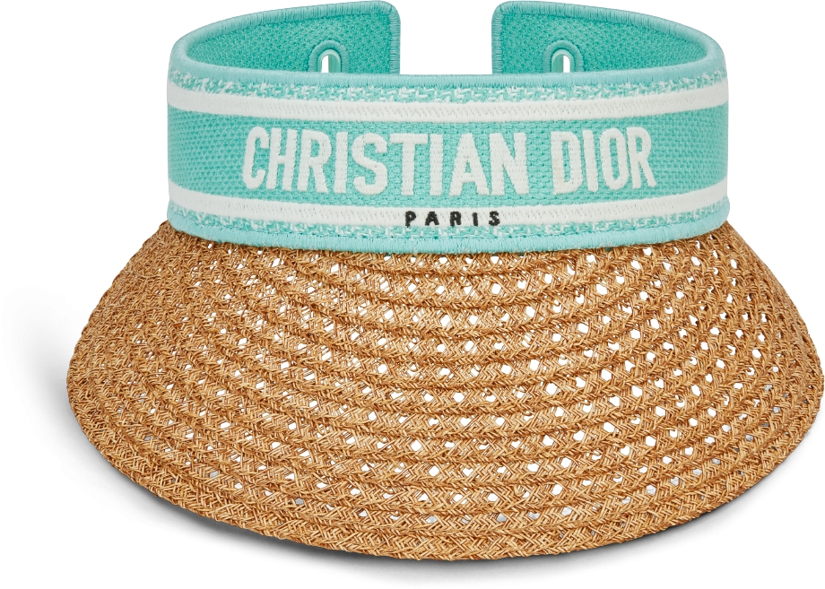 Dioriviera D-Ocean Visor with Mitzah Straw with Aquamarina and White ...