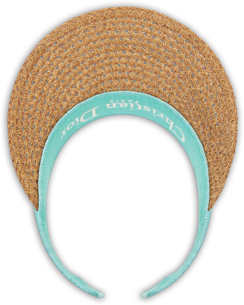 Dioriviera D-Ocean Visor with Mitzah Straw with Aquamarina and White ...