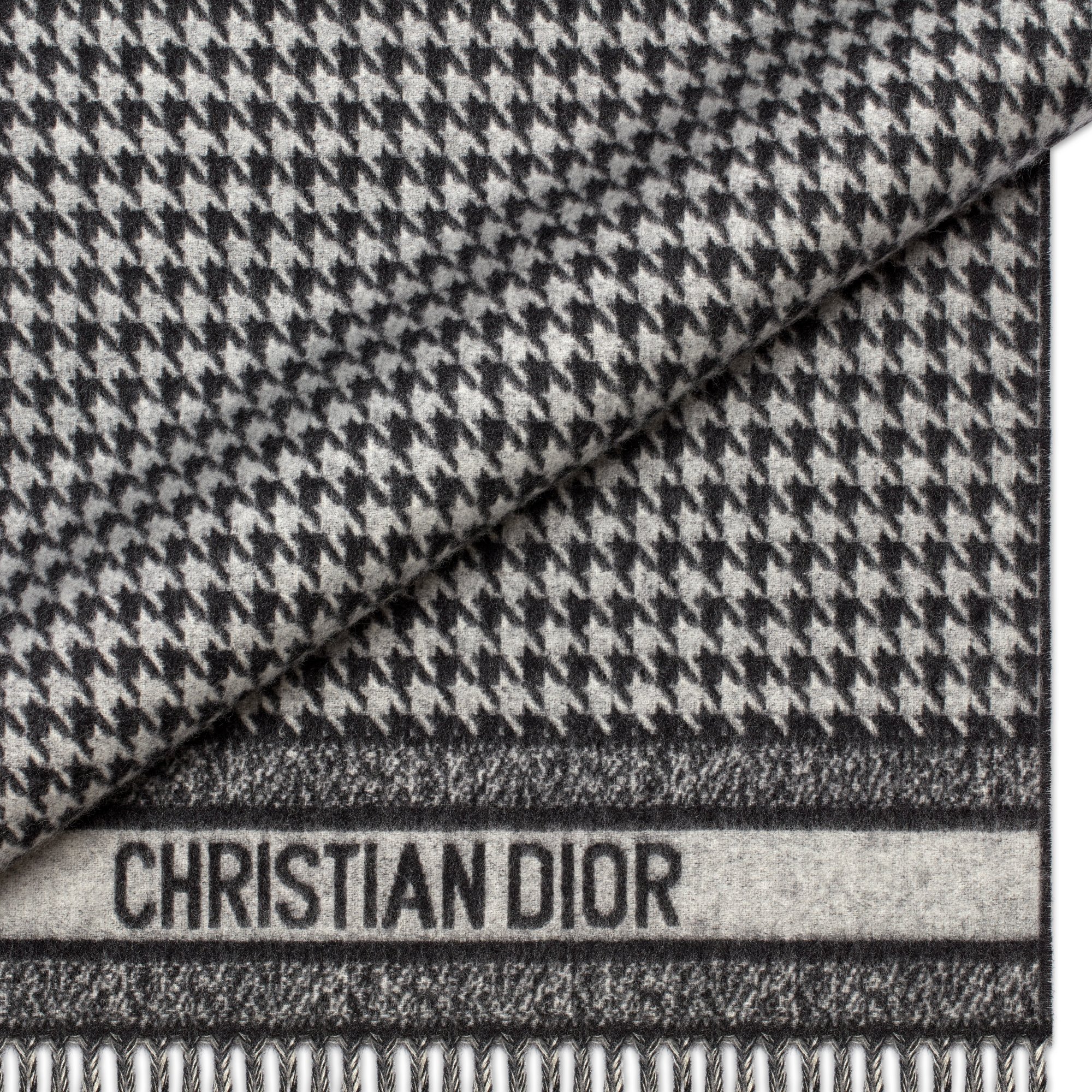 30 Montaigne Scarf Black and White Cashmere | DIOR