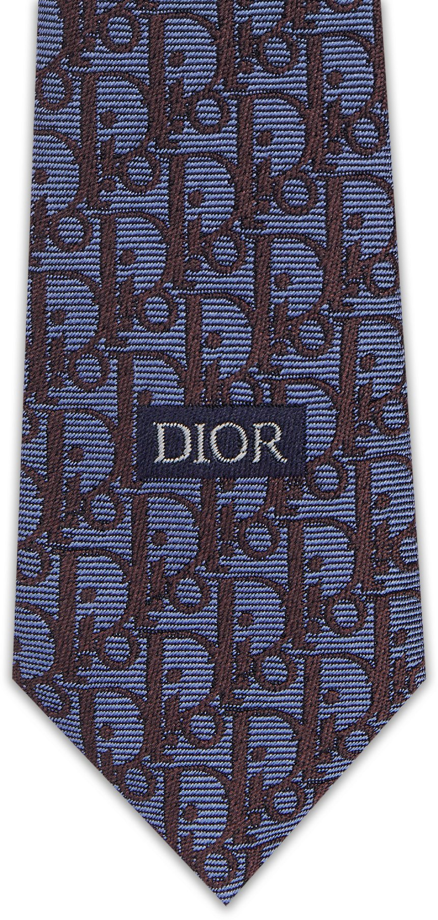 Stropdas met gestreept Dior Oblique-motief Marineblauwe, blauwe en ...