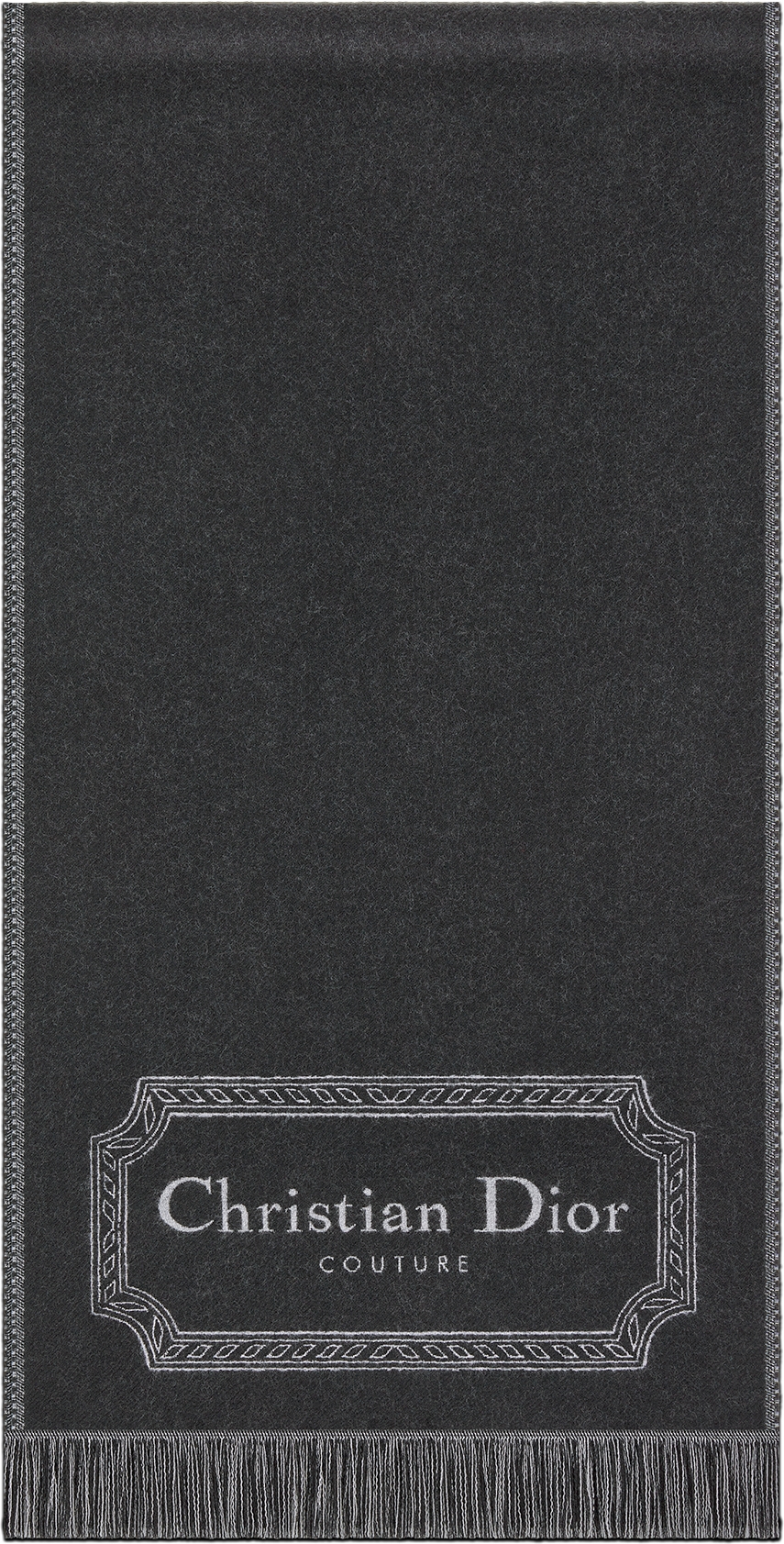 Christian Dior Couture Scarf Anthracite Gray Wool | DIOR