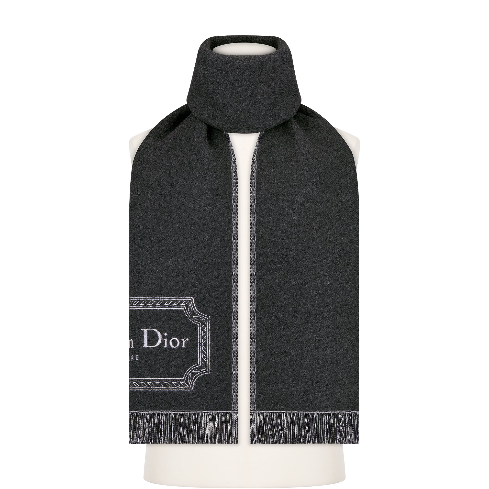 Bufanda Christian Dior Couture Lana gris antracita | DIOR