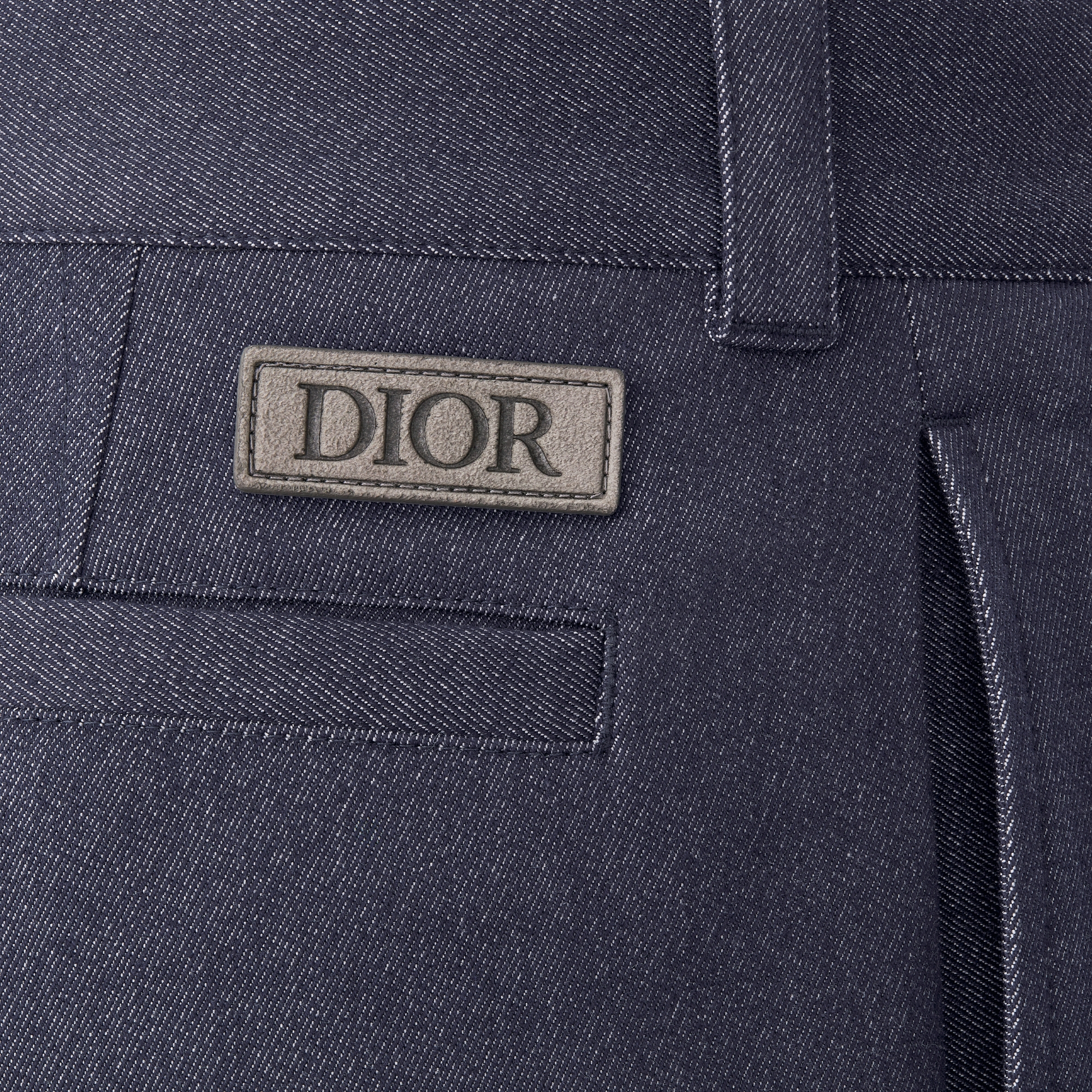 Dior Icons Pants Blue Denim-Effect Cotton and Cashmere Blend | DIOR