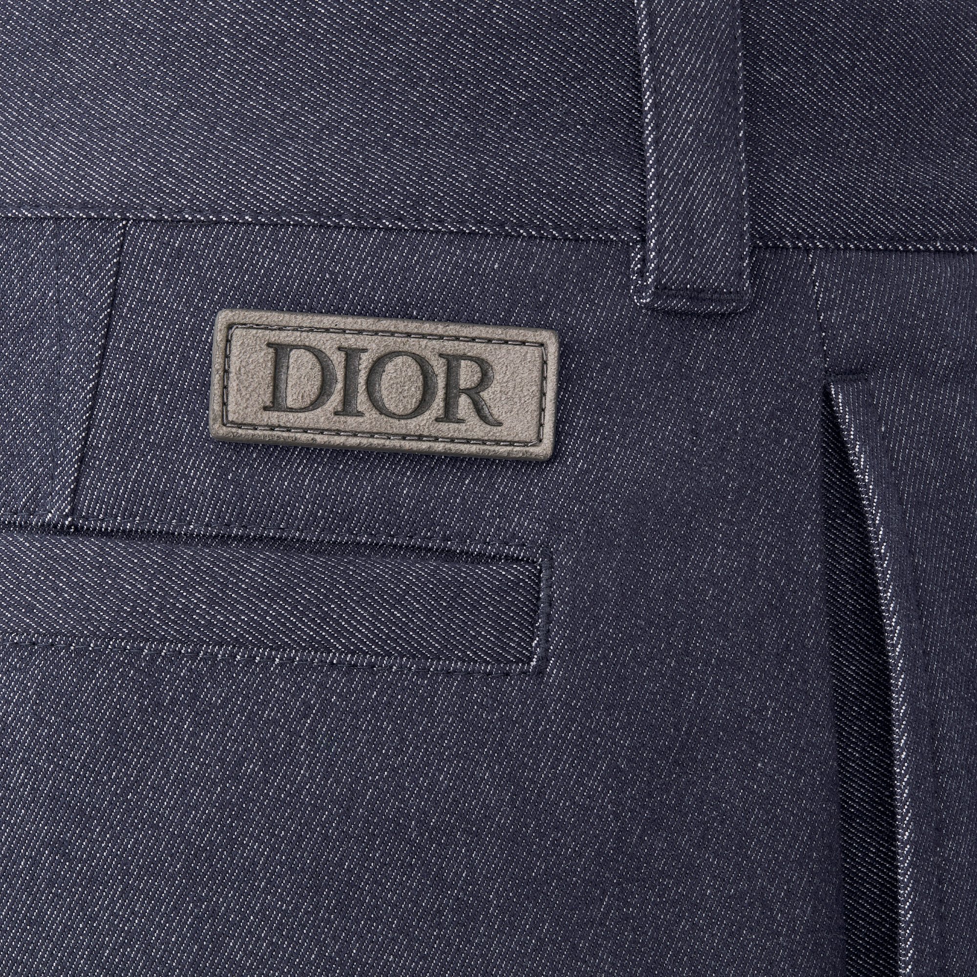 Dior Icons-broek Blauwe blend van katoen en kasjmier met denimeffect | DIOR