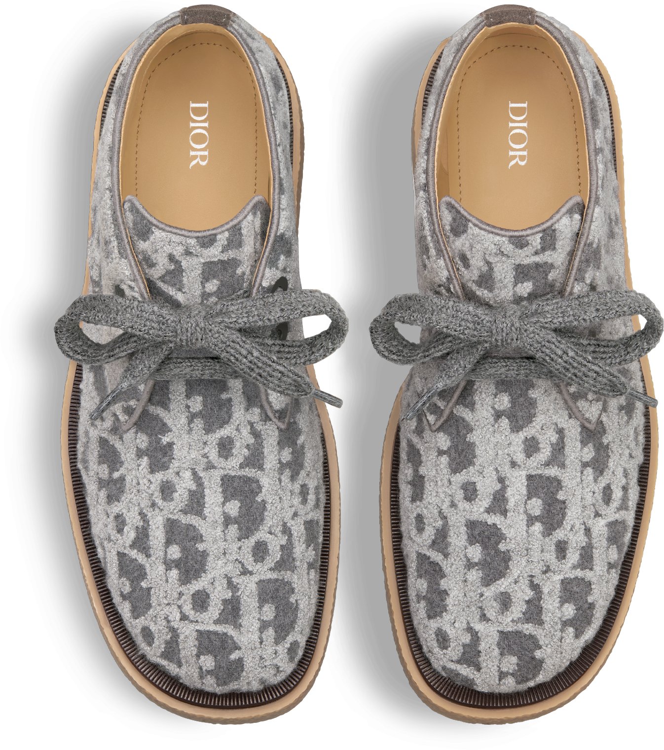 Dior Sahara Chukka Boot Gray Dior Oblique Embroidered Wool Felt | DIOR