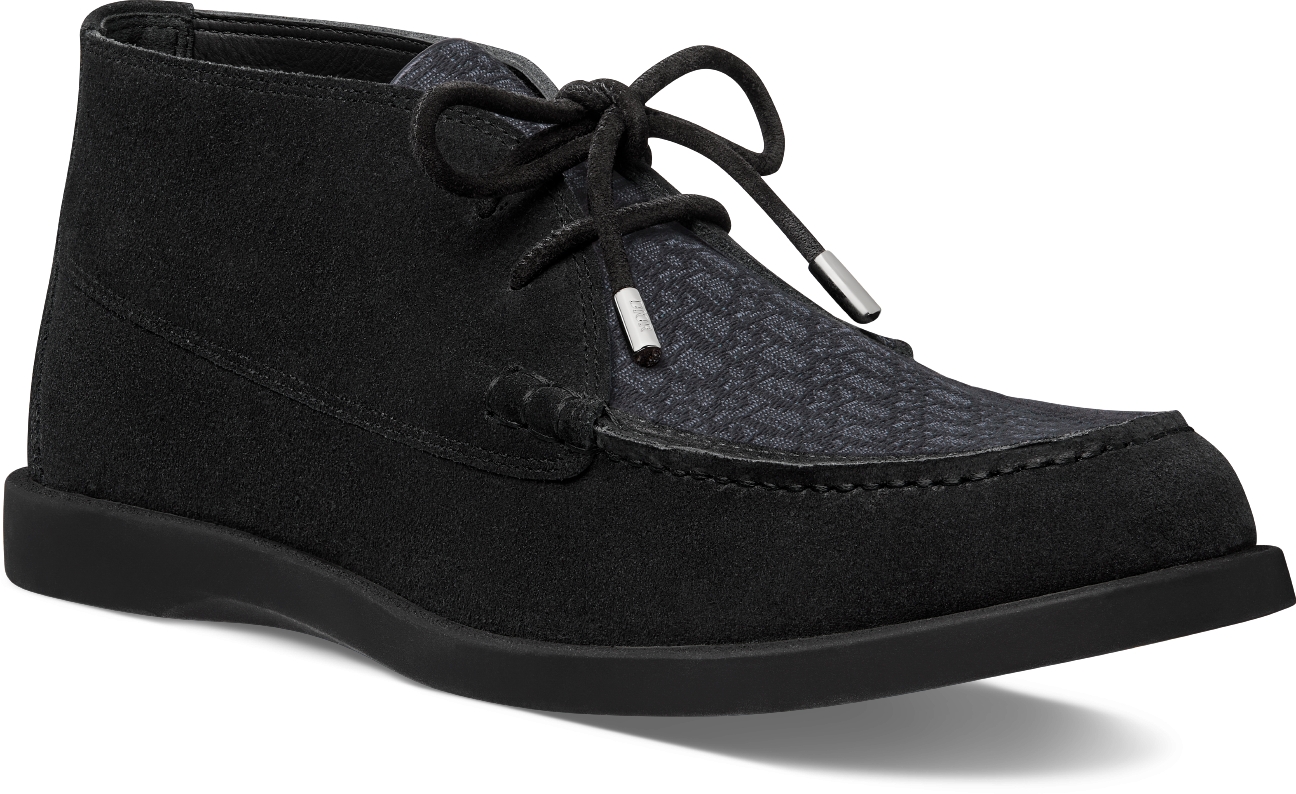 Dior Granville Chukka Boot Black Suede and Black Dior Oblique Jacquard ...