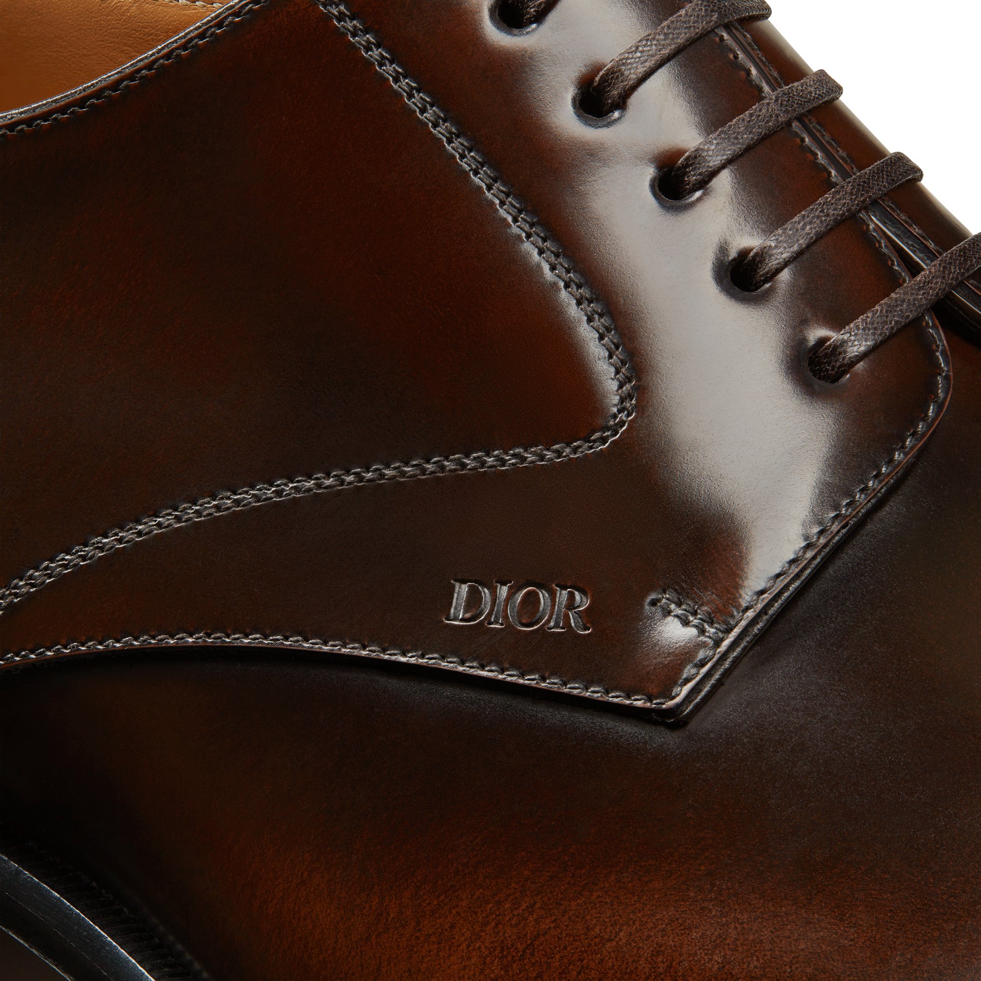 Dior Timeless Derby Shoe Deep Brown Polished Calfskin | DIOR