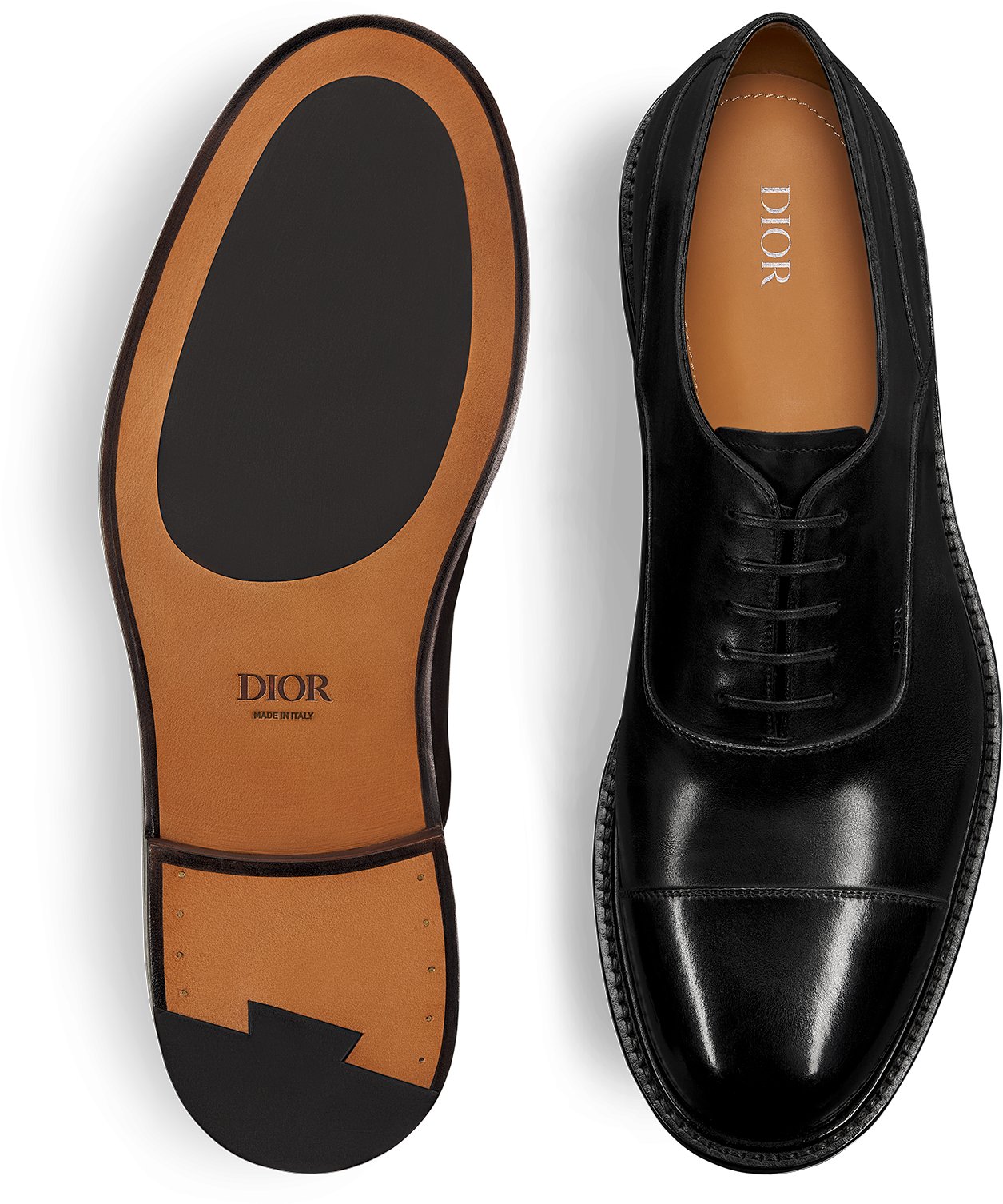 Dior Embassy Oxford Shoe Black Calfskin with Patina Finish | DIOR