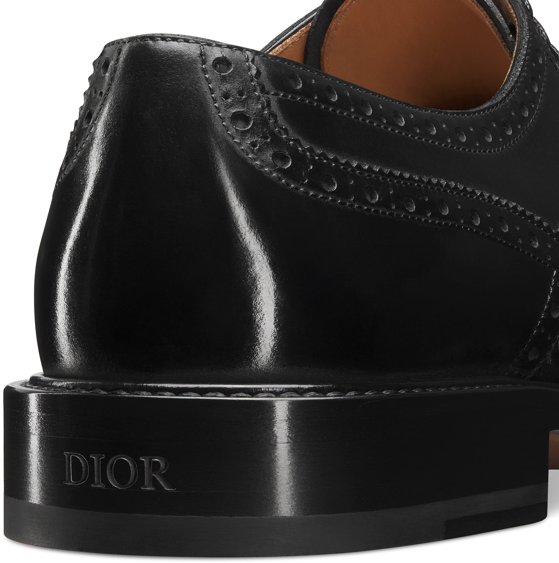 Dior Embassy Derby Brogue Black Calfskin with Patina Finish | DIOR