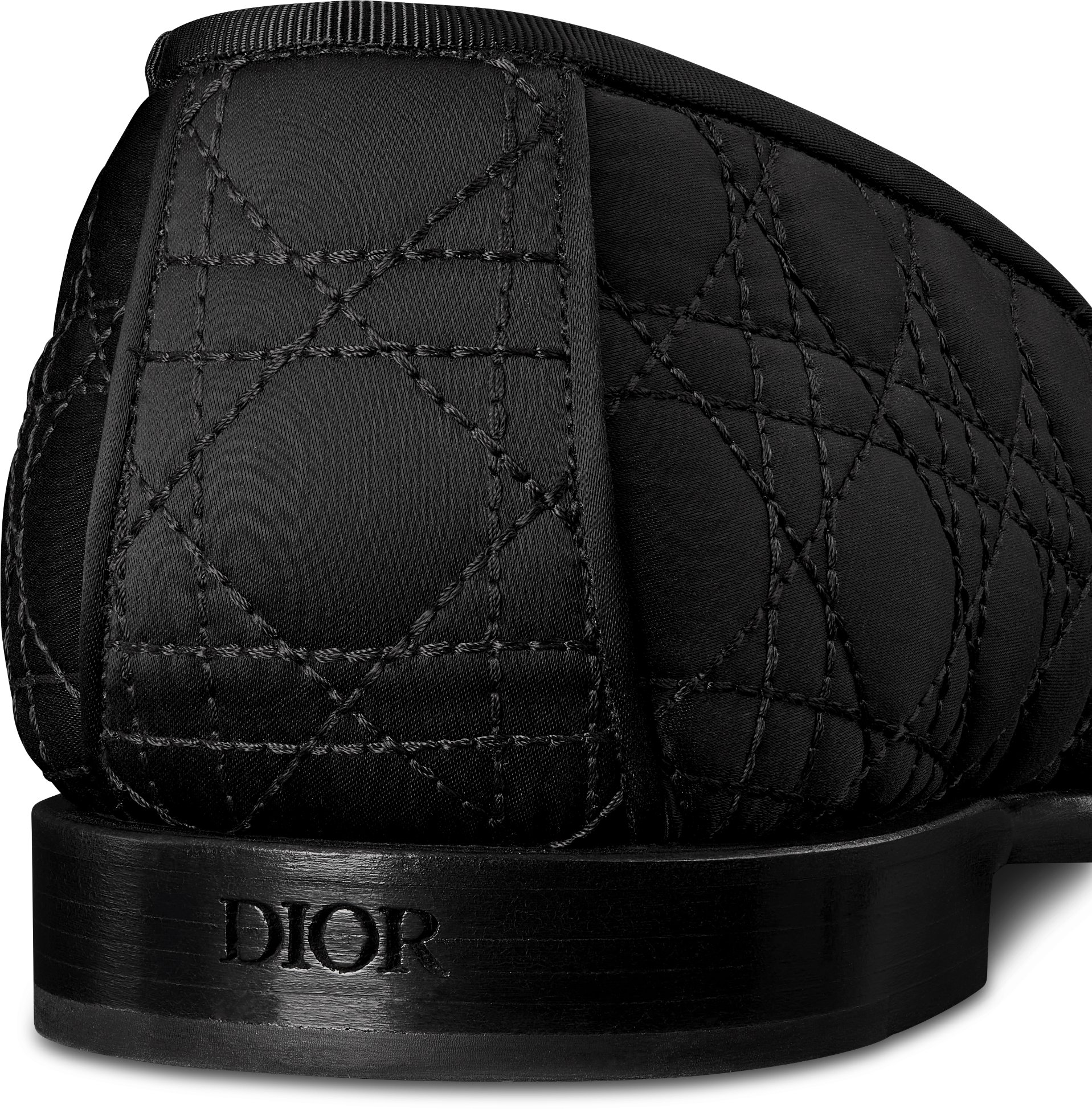 Dior Timeless Loafer Black Kumo Cannage Satin-Finish Nylon | DIOR