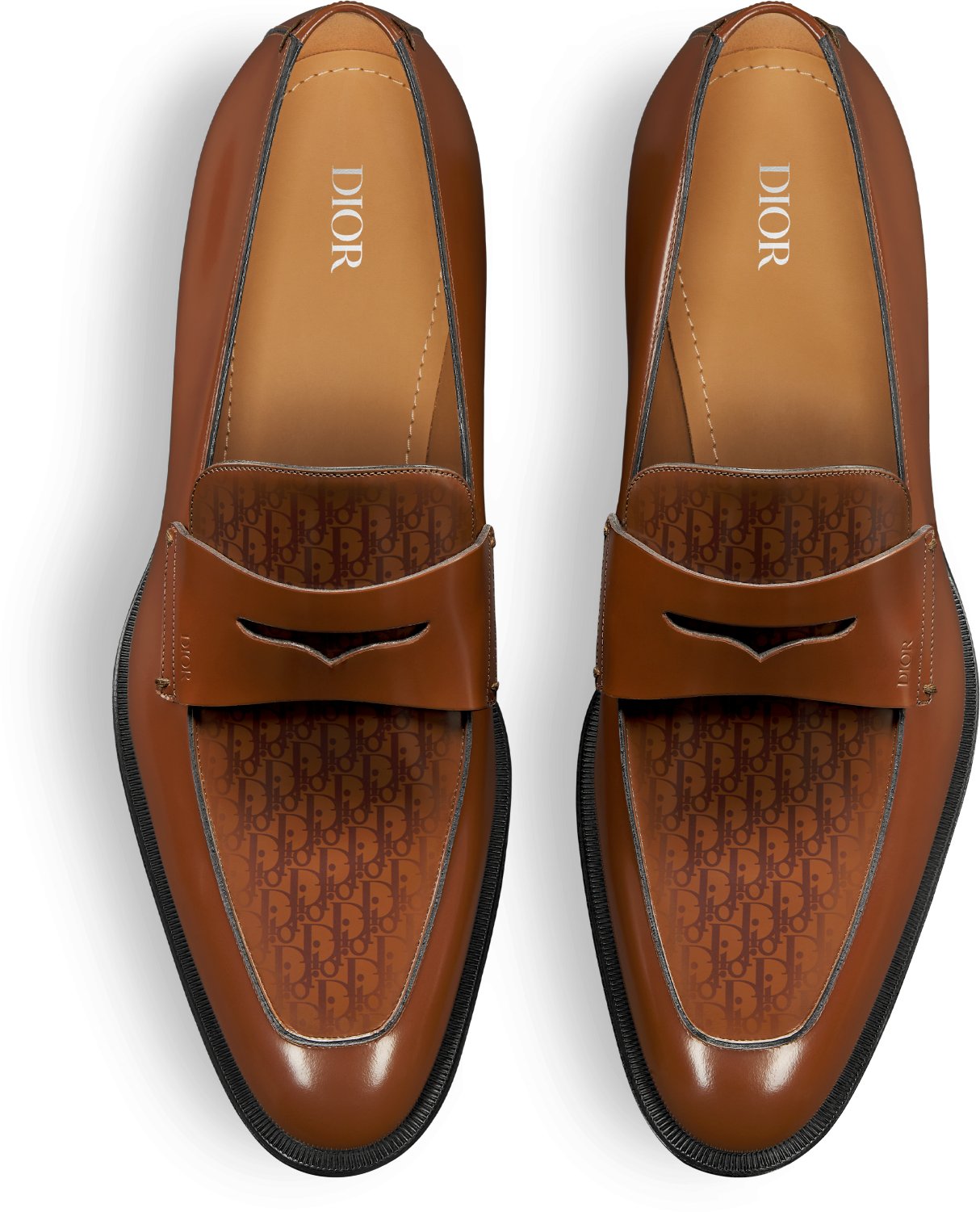 Dior Timeless Loafer Brown Polished Calfskin with Dior Oblique Gradient ...