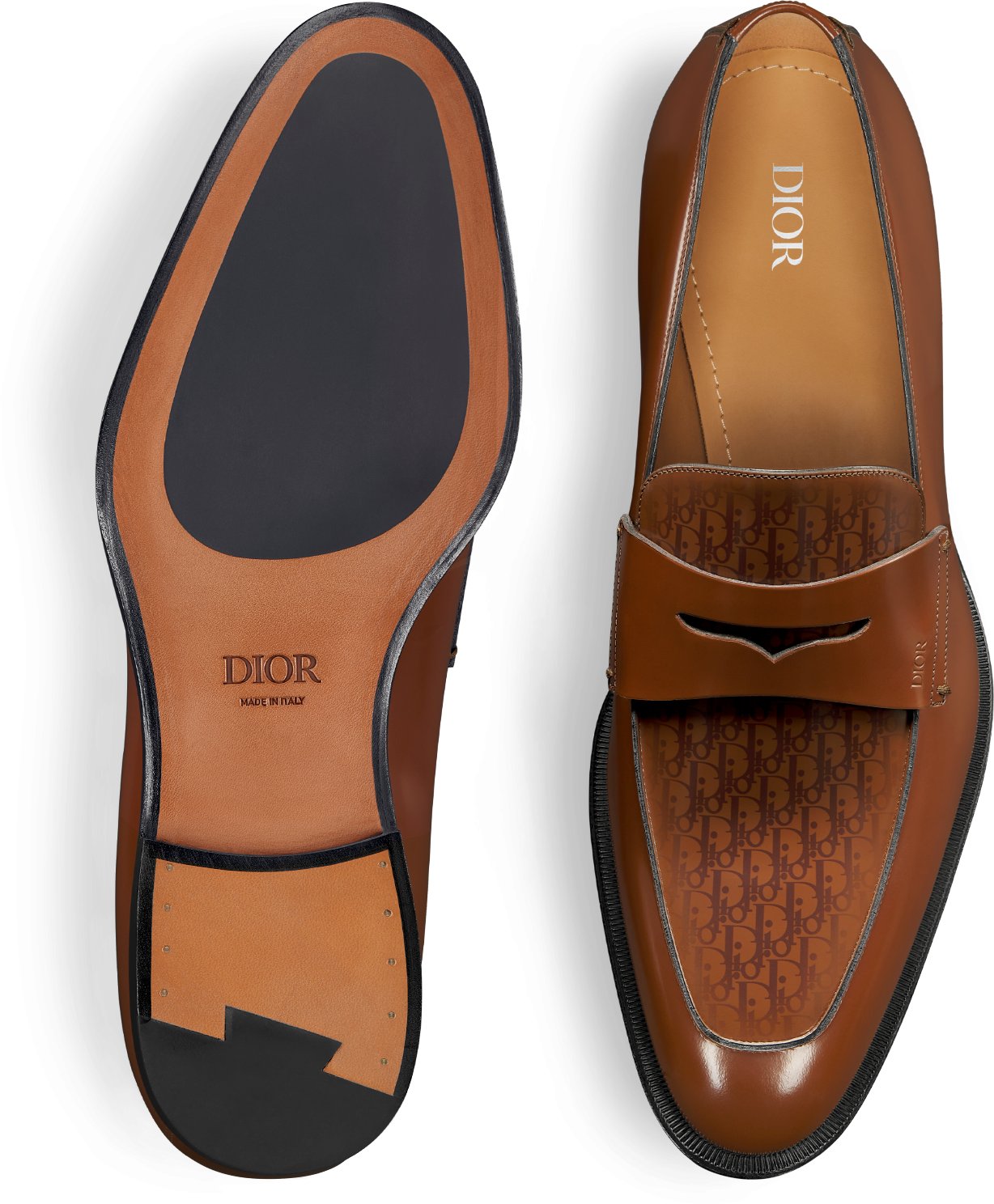 Dior Timeless Loafer Brown Polished Calfskin with Dior Oblique Gradient ...