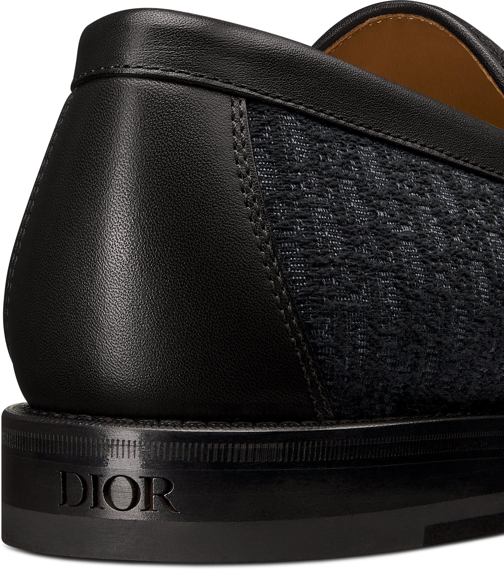 Mocassin Dior Granville Toile jacquard Dior Oblique noir | DIOR