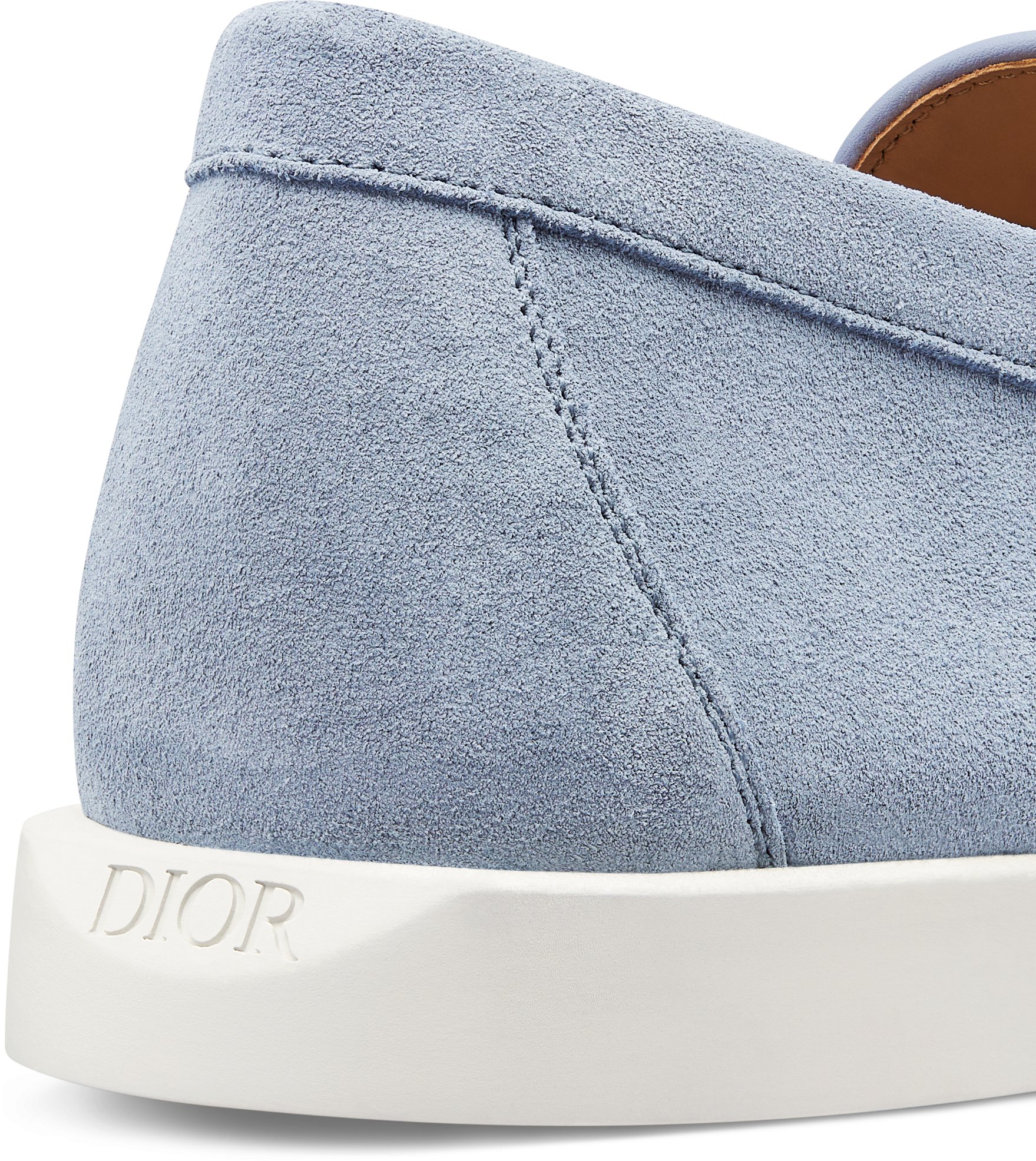 Mocassin Dior Granville Suède bleu et toile jacquard Dior Oblique gris ...