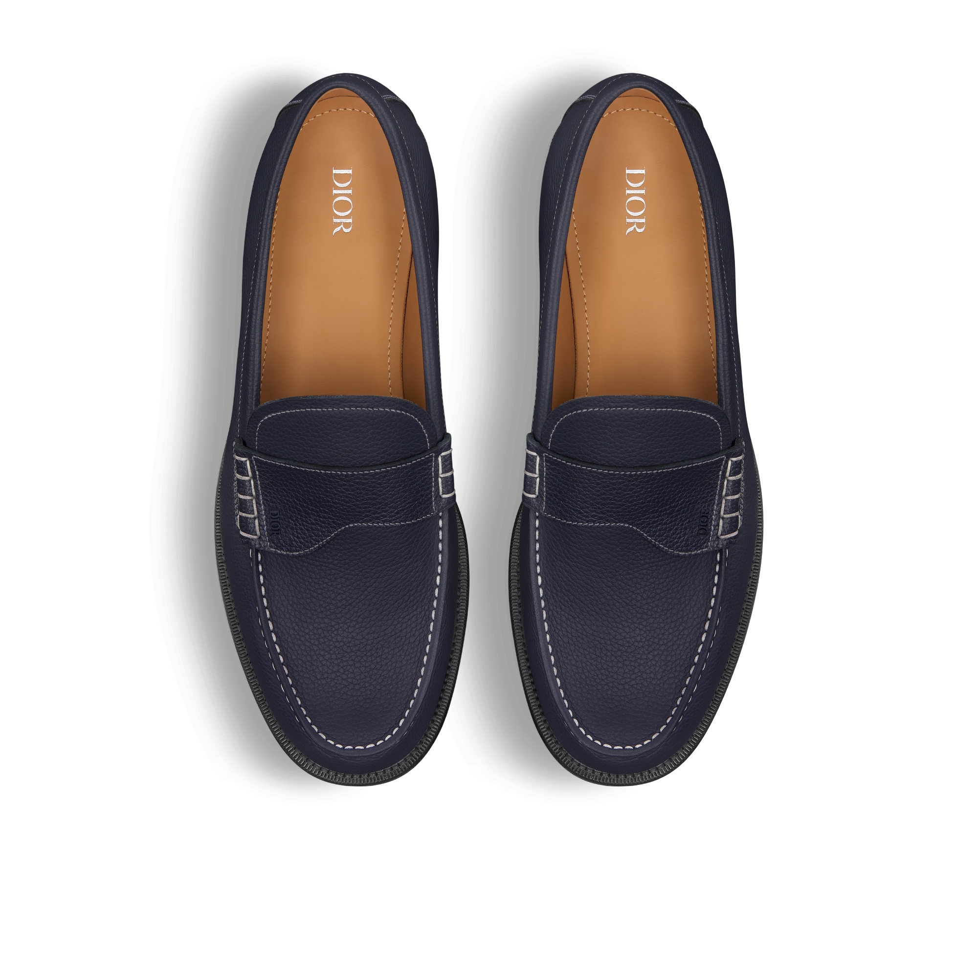 Dior Granville Loafer Deep Blue Grained Calfskin | DIOR