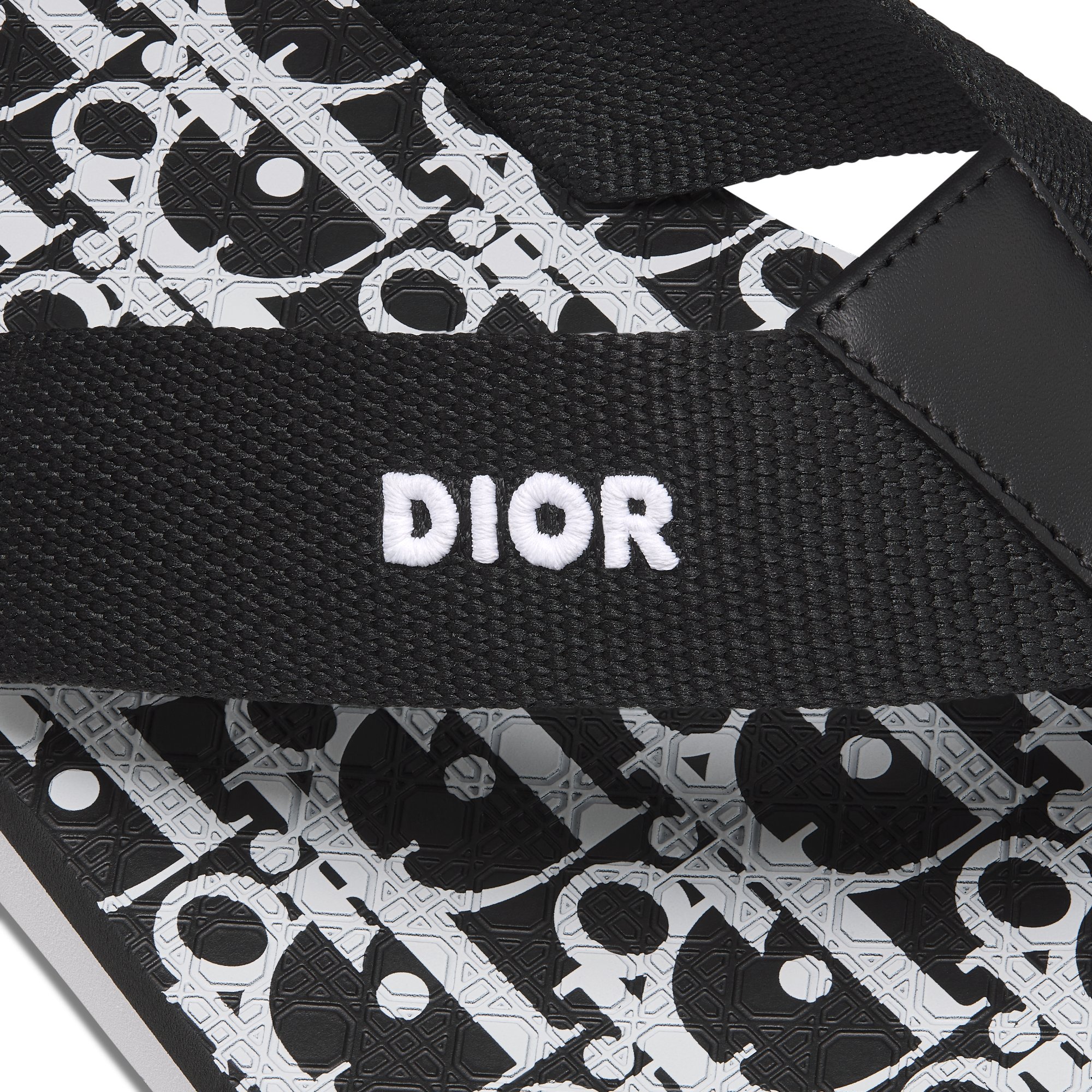 Dior Alpha Thong Sandal Black Technical Fabric | DIOR
