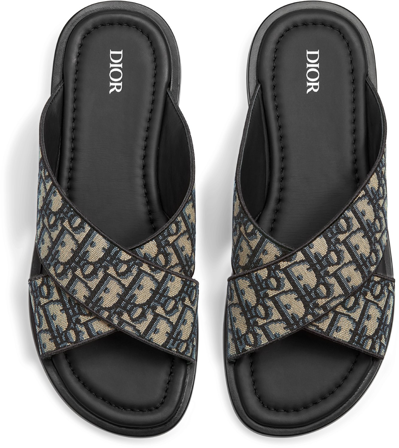 Sandale Dior Alias Toile jacquard Dior Oblique beige et noir | DIOR