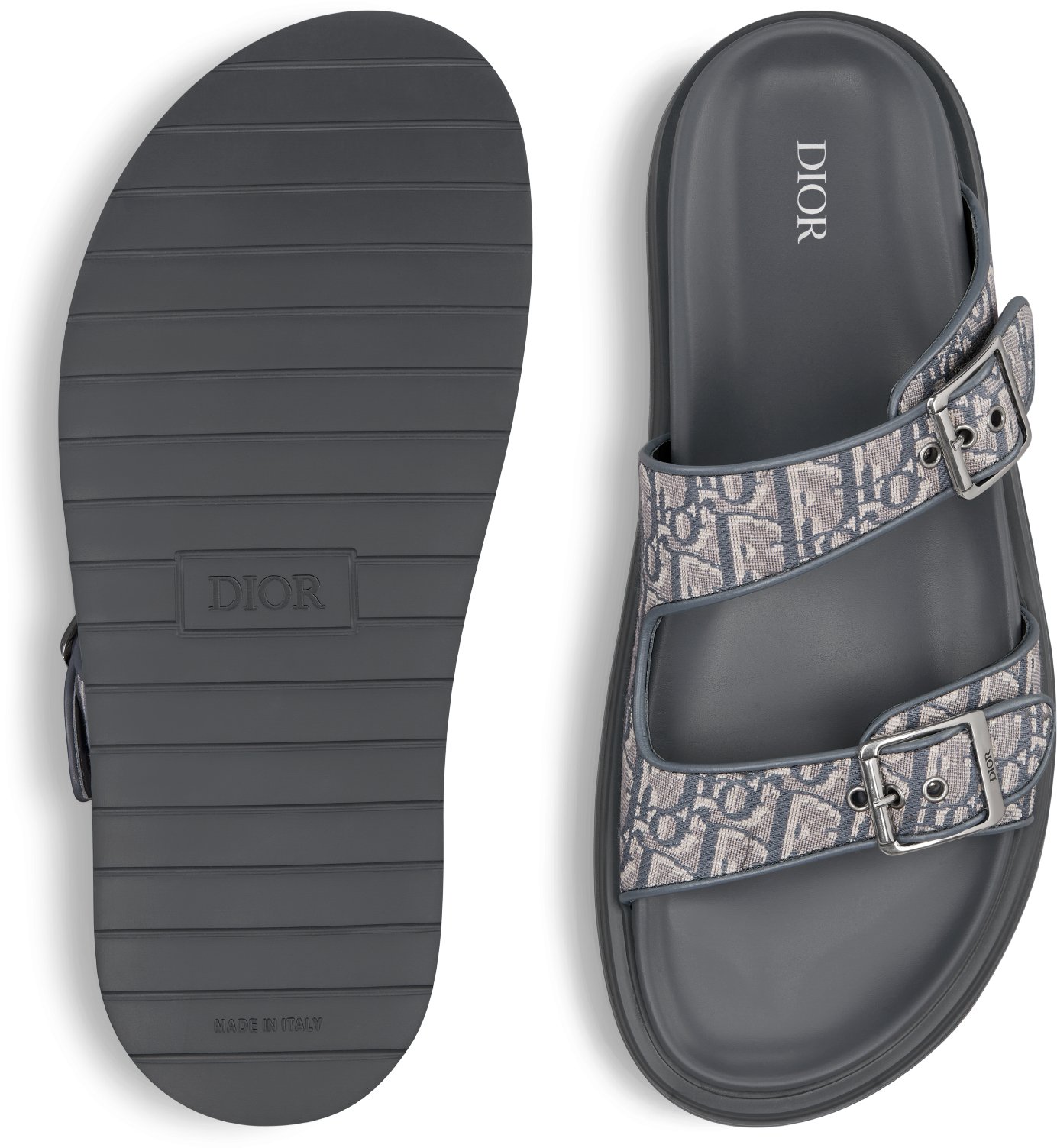 Dior Aqua Sandal Deep Gray Dior Oblique Jacquard | DIOR