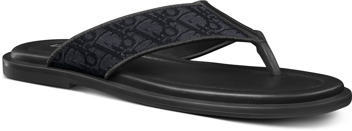 Dior Alias Thong Sandal Black Dior Oblique Jacquard | DIOR