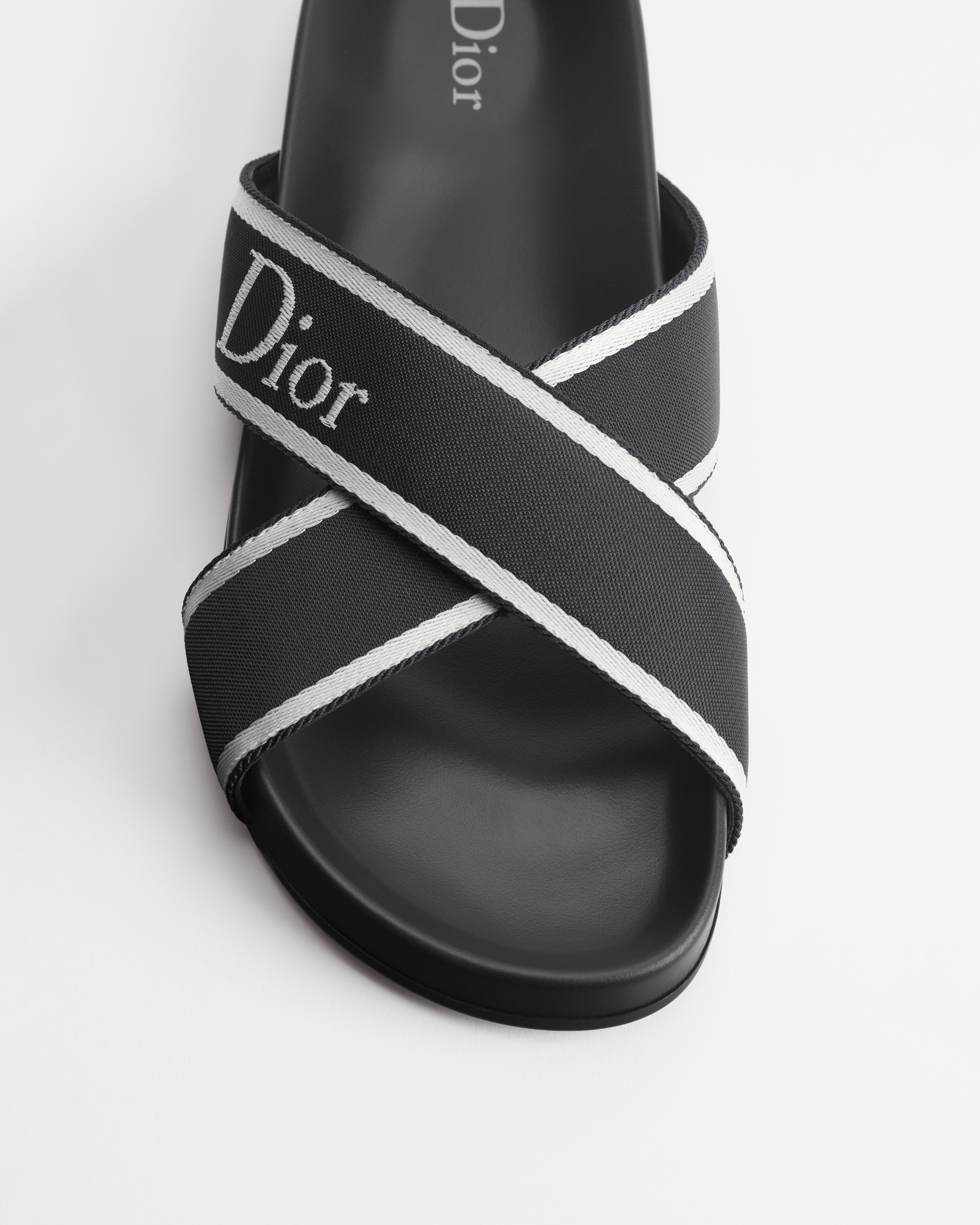 Dioriviera Dior Aqua Sandal Black and White Technical Fabric | DIOR