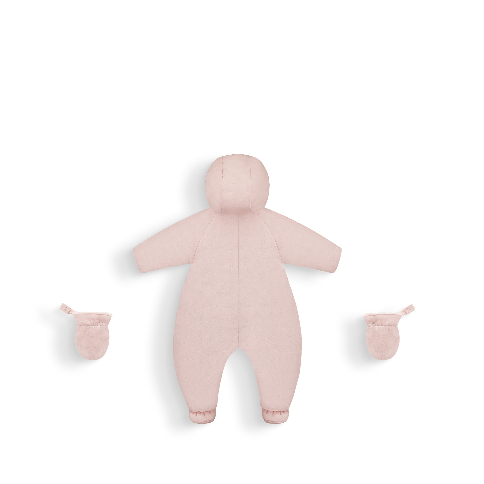 Rompertje in pilotenlook Zachtroze katoenvoile met Cannage-motief | DIOR