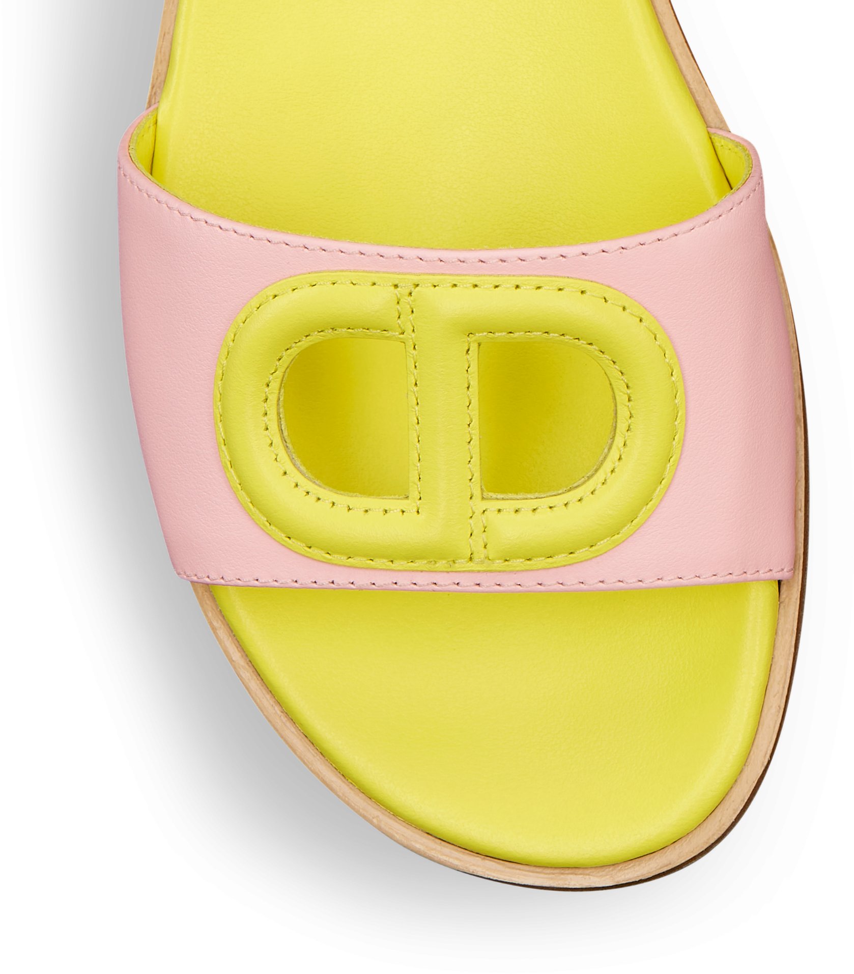 Sandale enfant Cuir de veau rose et jaune | DIOR