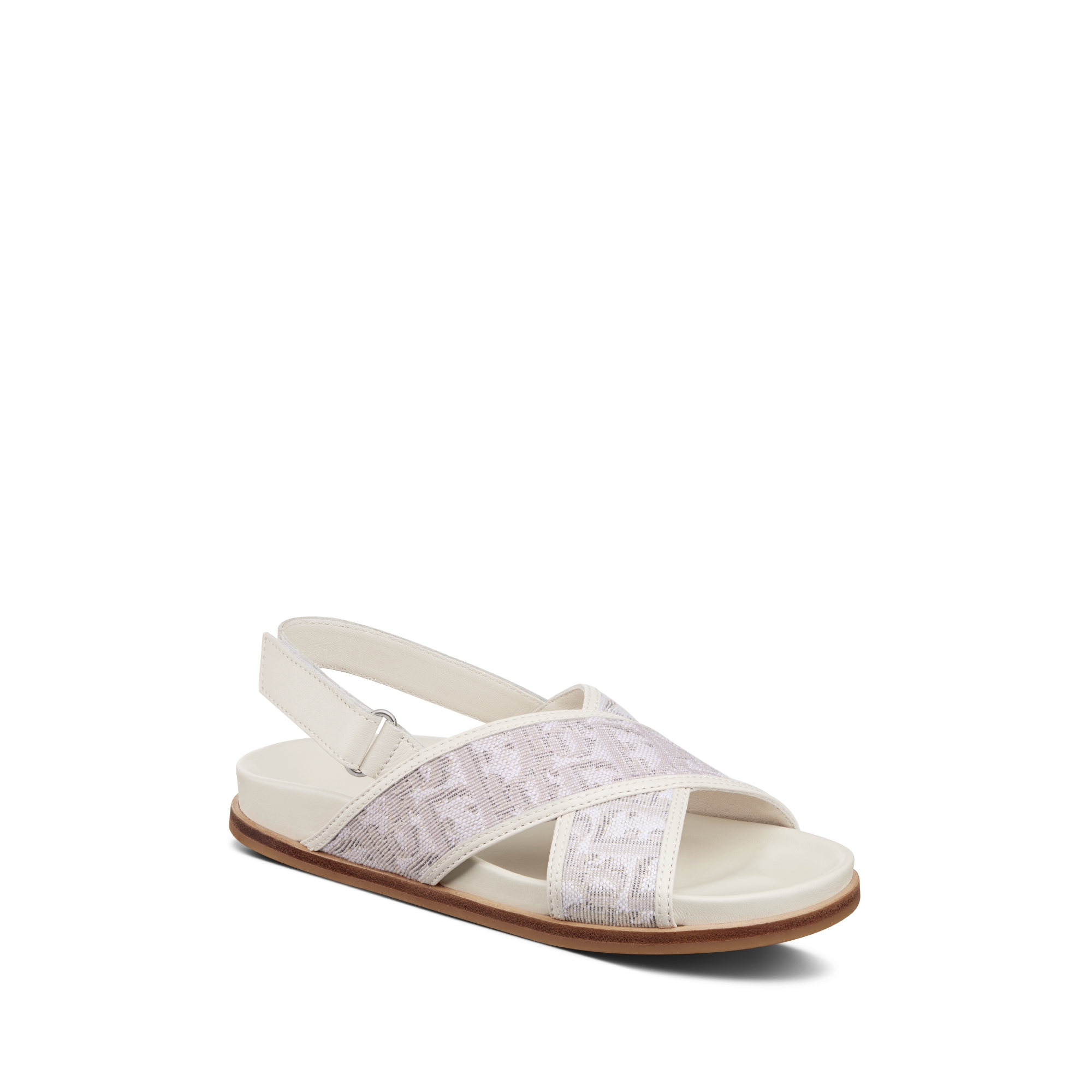 Kids' Sandal Light Gray Calfskin and Off-White Dior Oblique Jacquard | DIOR