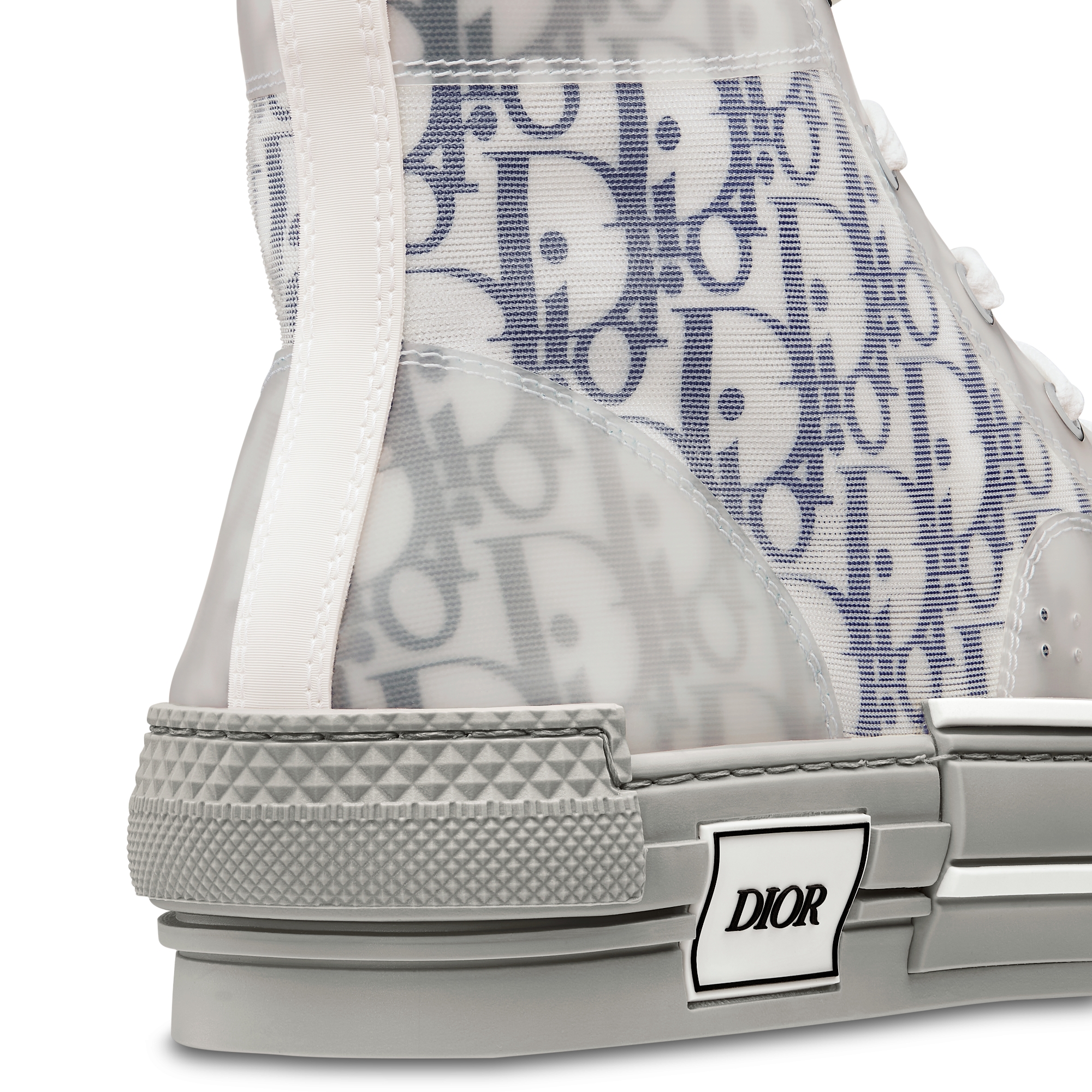 Sneaker B23 League haute Toile Dior Oblique blanc et bleu marine | DIOR