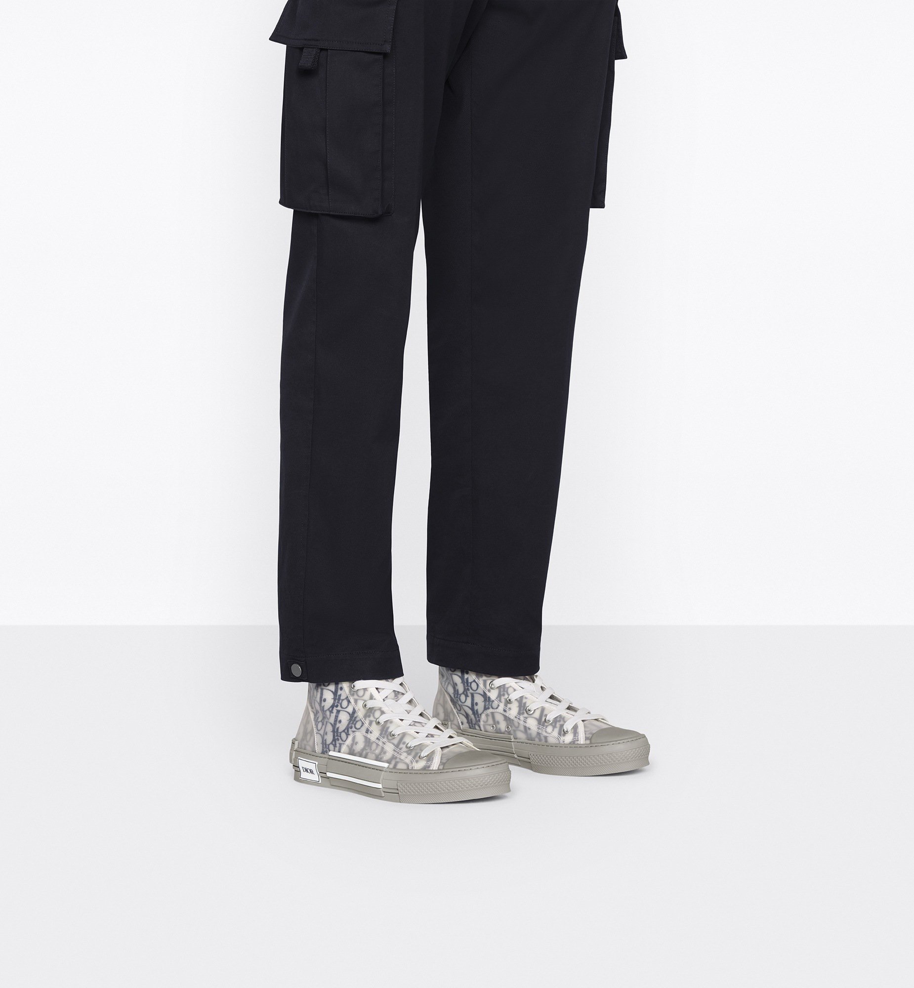 B23 League High-Top Sneaker White and Navy Blue Dior Oblique Canvas | DIOR