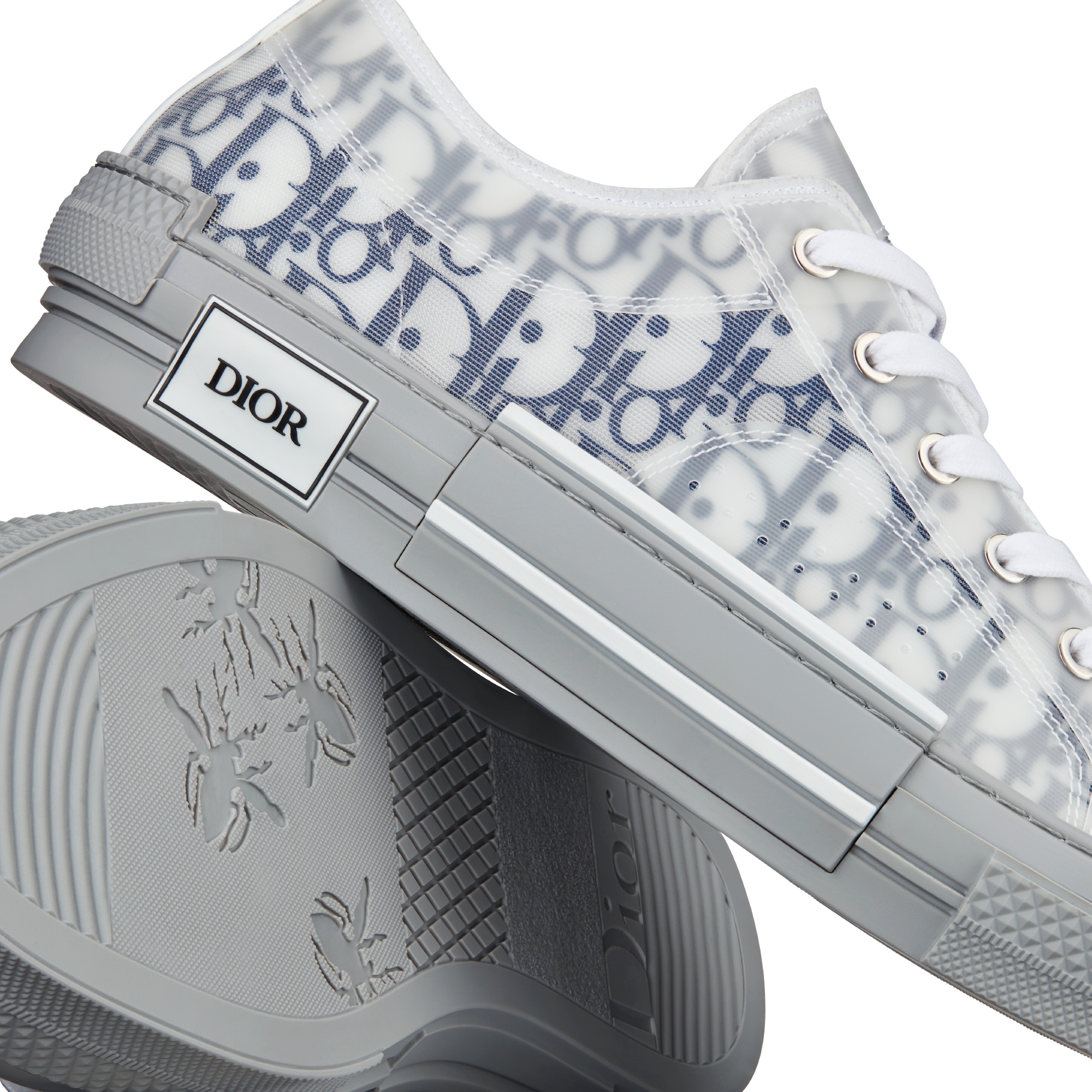 Sneaker B23 League basse Toile Dior Oblique blanc et bleu marine | DIOR