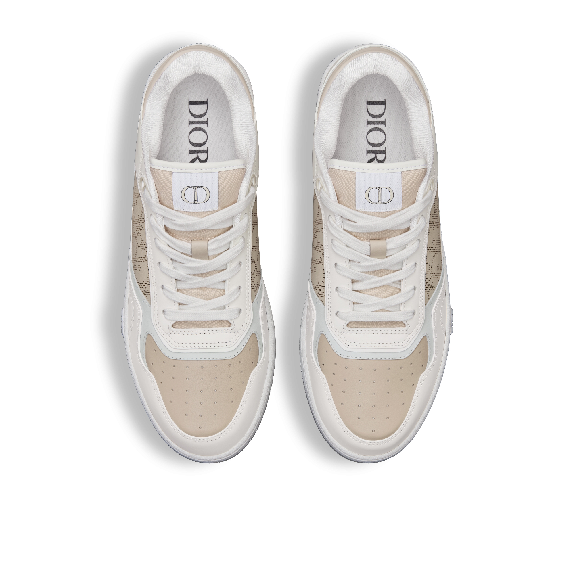 B27 Uptown Low-Top Sneaker White and Beige Smooth Calfskin with Beige ...