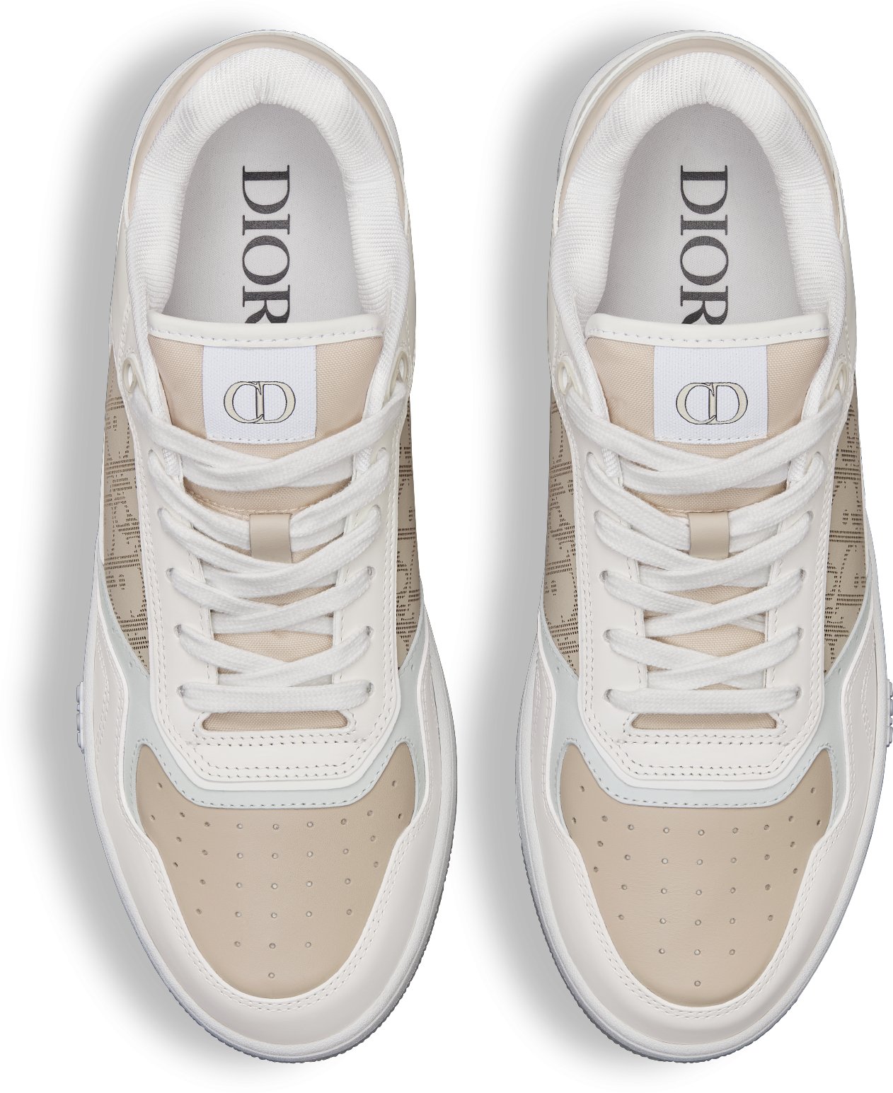 B27 Uptown Low-Top Sneaker White and Beige Smooth Calfskin with Beige ...