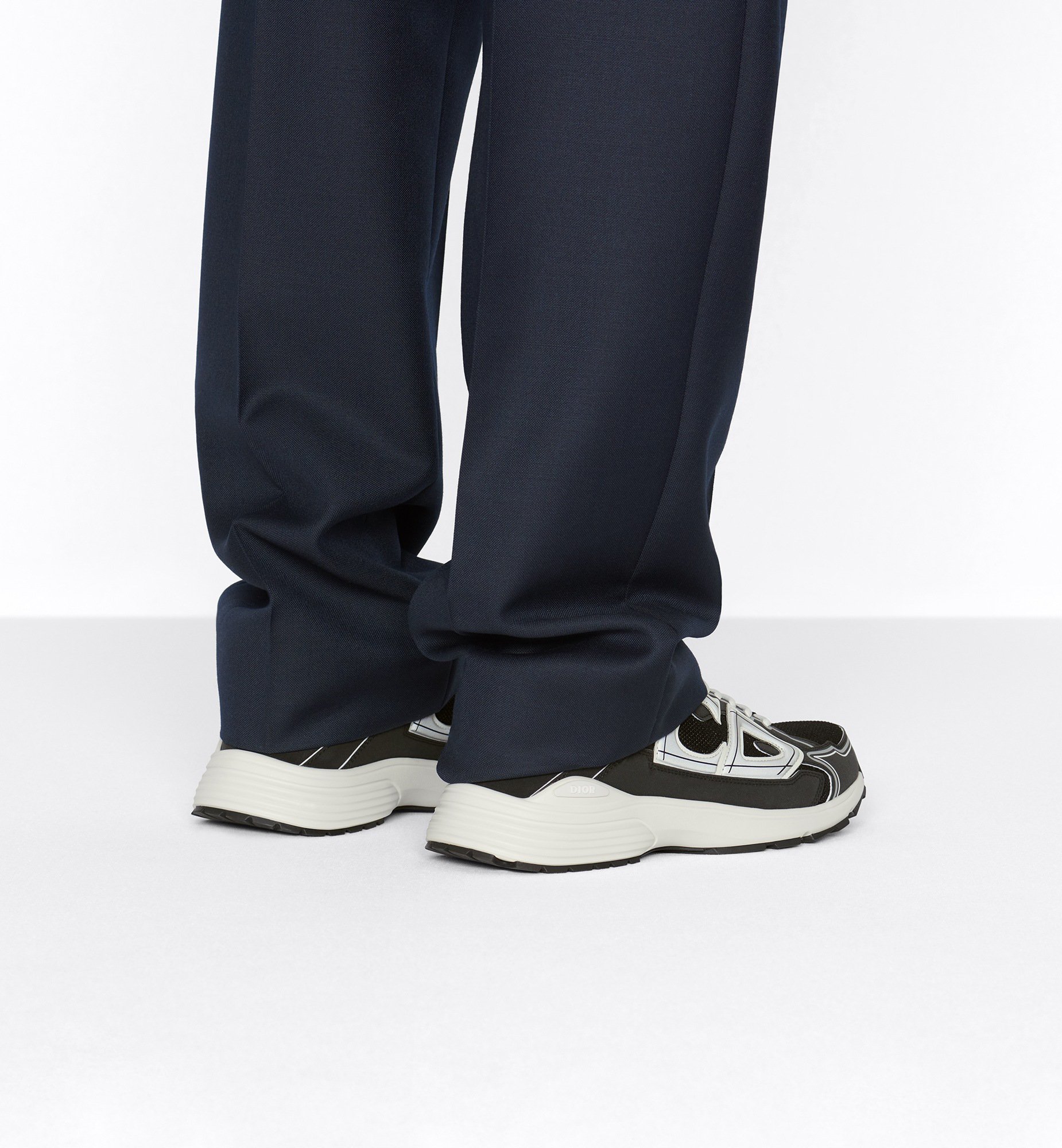 B30-sneaker Zwarte mesh en zwarte technische stof | DIOR