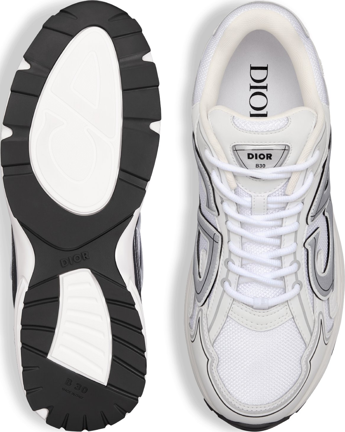 B30 Countdown Sneaker White Mesh and White Technical Fabric | DIOR