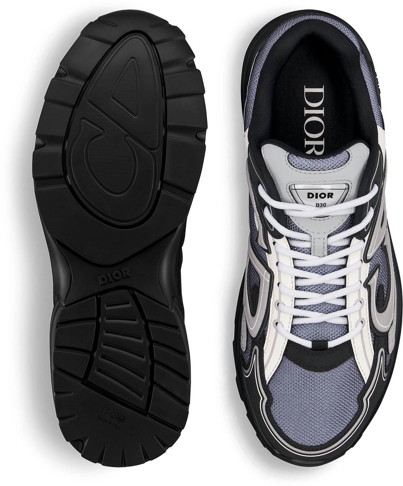 B30 Countdown Sneaker Blue Mesh with Gray, White and Black Technical Fabric | DIOR