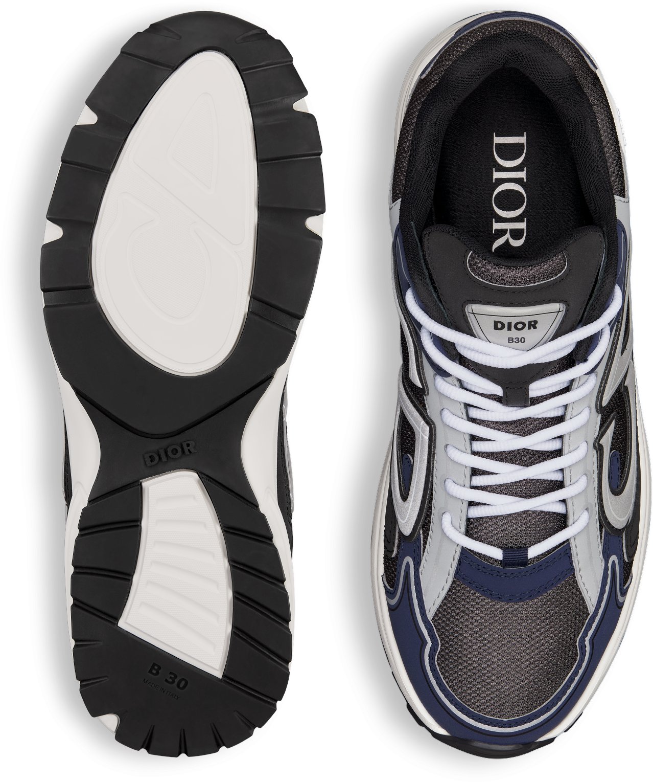 B30 Countdown Sneaker Anthracite Gray Mesh with Black, Blue and Dior Gray Technical Fabric | DIOR