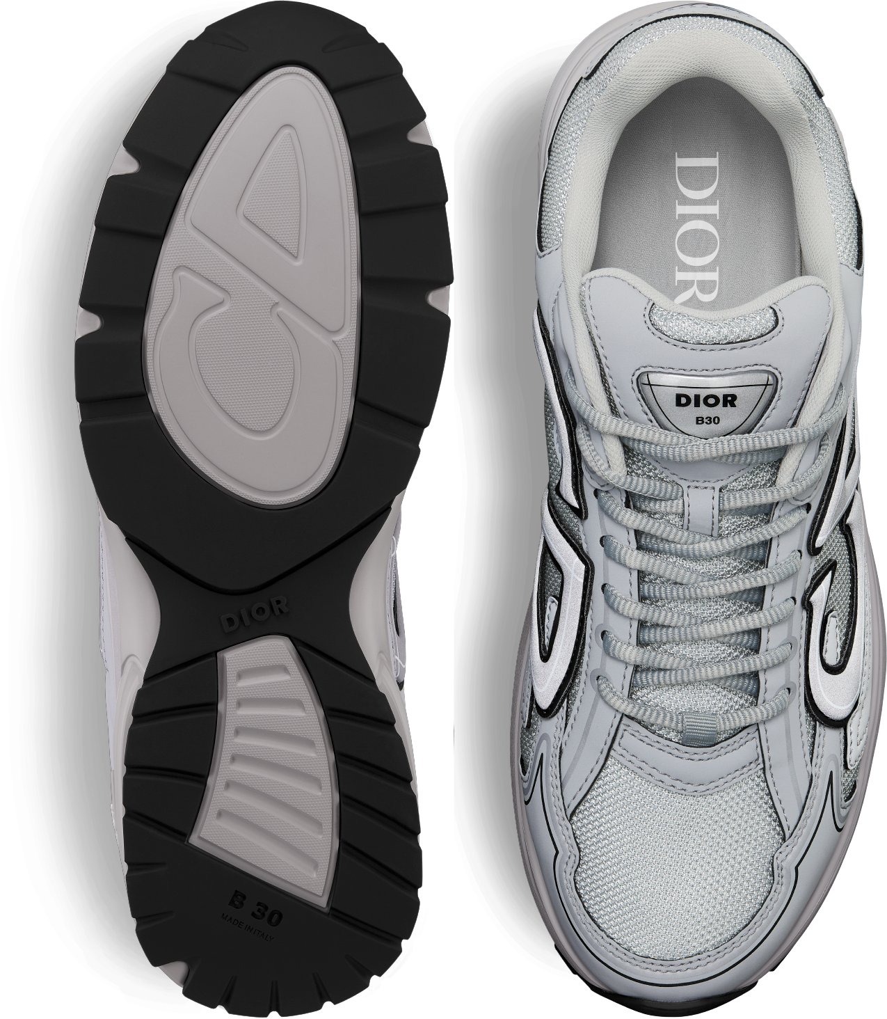 B30 Countdown Sneaker Dior Gray Mesh and Dior Gray Technical Fabric | DIOR