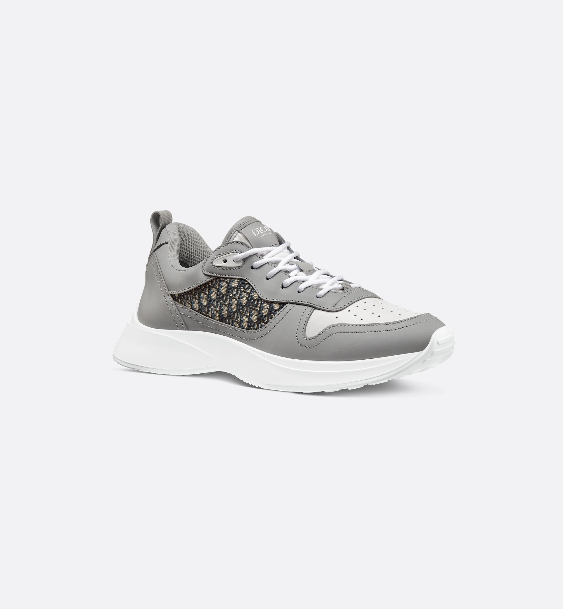 B25 Runner Sneaker Dior Gray and White Smooth Calfskin with B25 Runner Sneaker Dior Gray and White Smooth Calfskin with