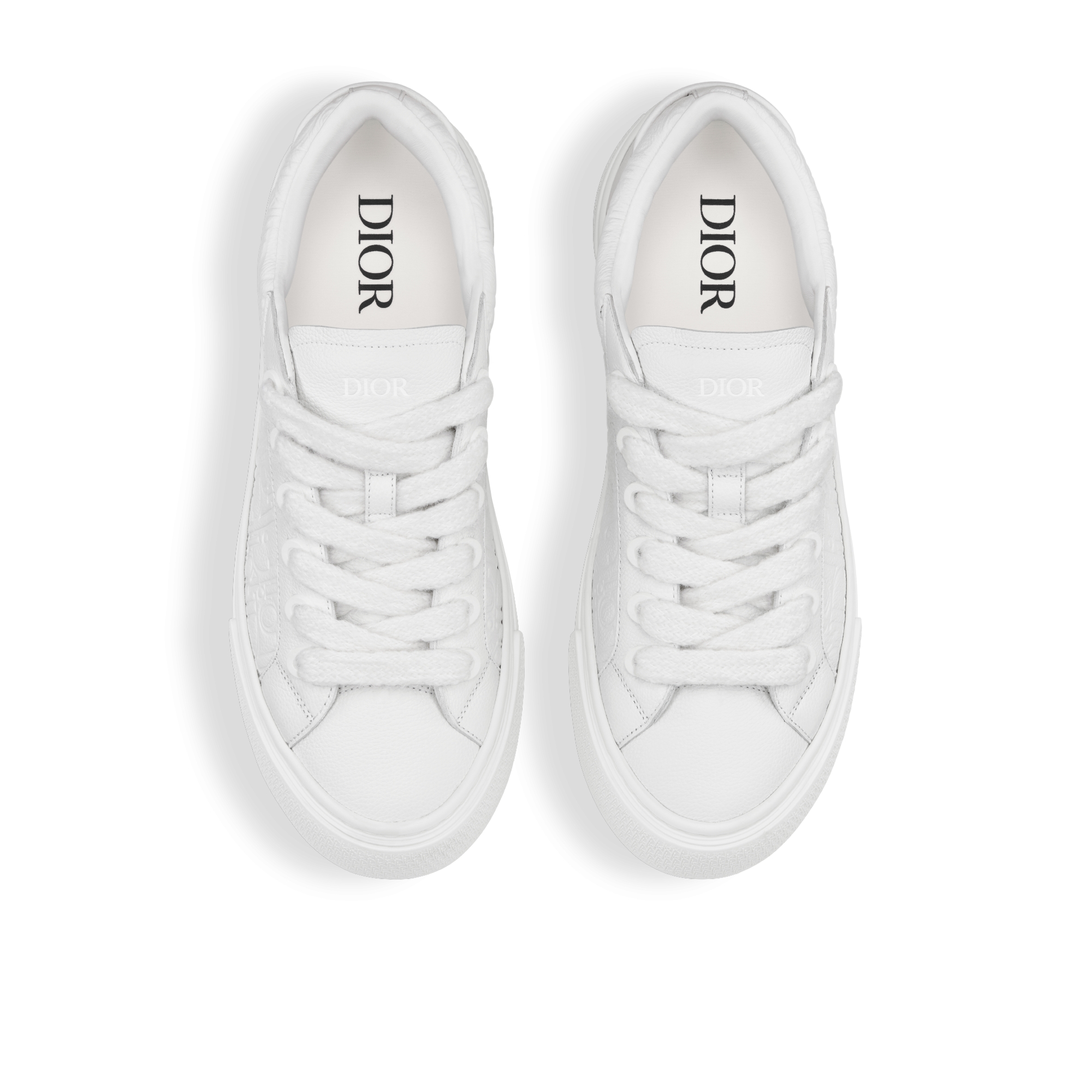 B33 Spin Sneaker White Grained Calfskin and White Dior Gravity Leather ...